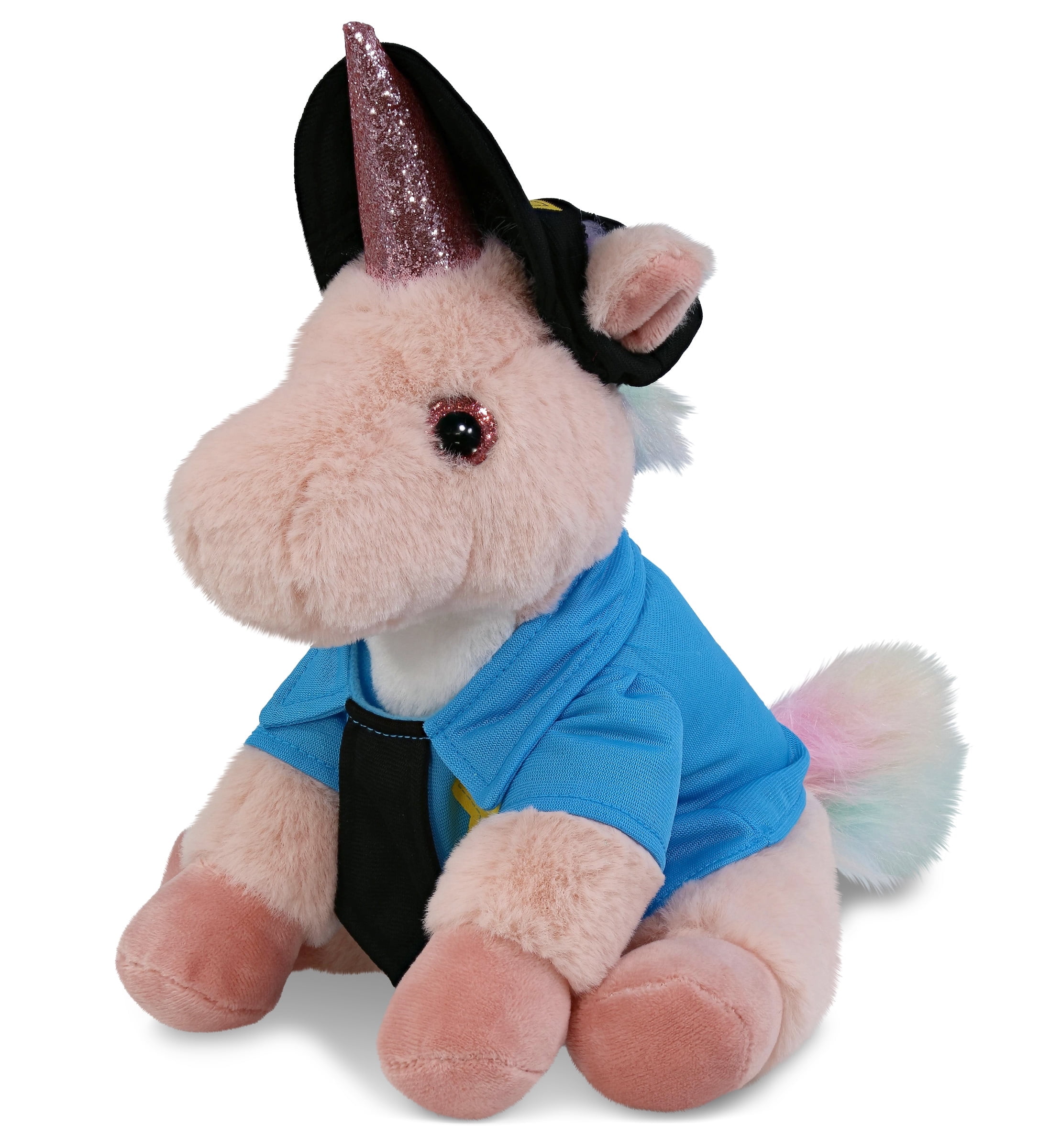 DolliBu Pink Unicorn Police Officer Plush Toy – Super Soft Pink Unicorn ...