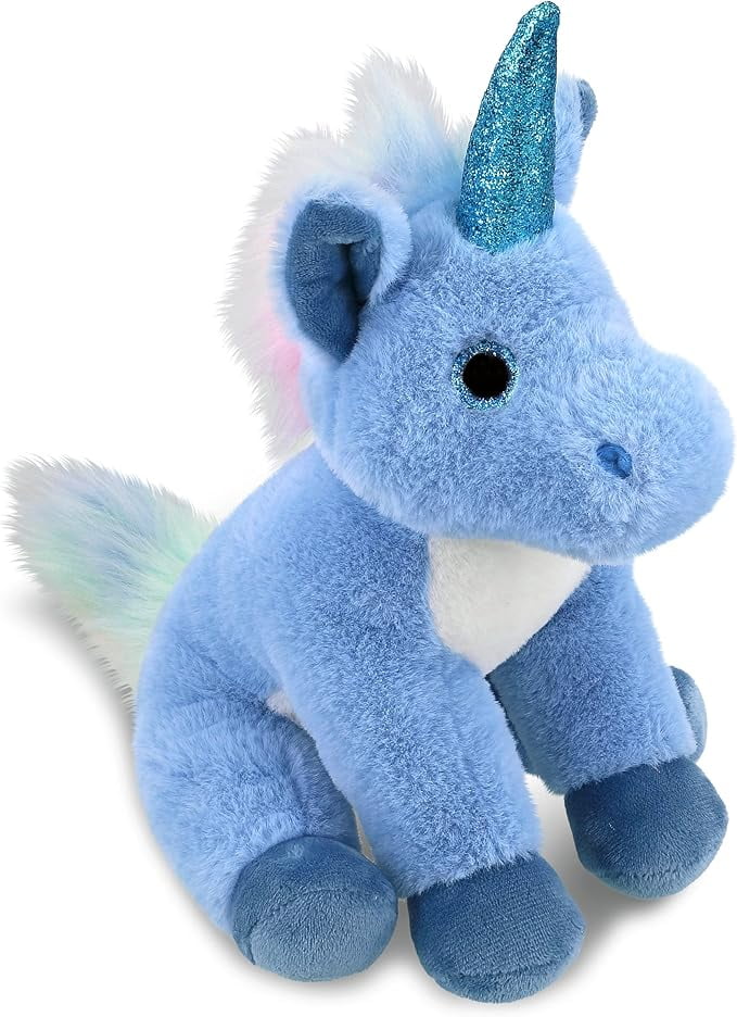 DolliBu Plush Blue Unicorn Stuffed Animal - Soft Huggable Unicorn ...