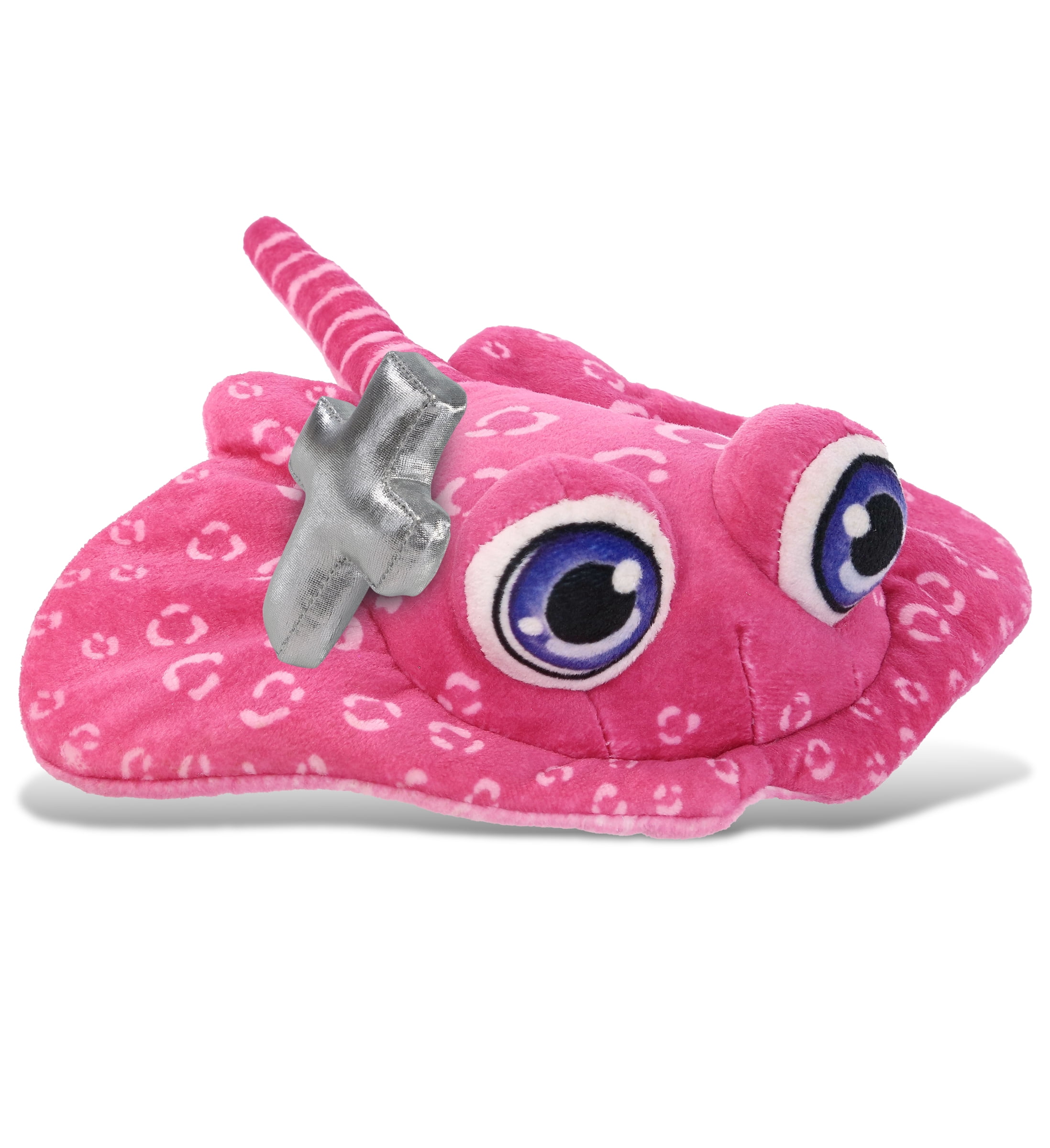 DolliBu Plush Buddies Pink Stingray Stuffed Animal with Silver Cross ...
