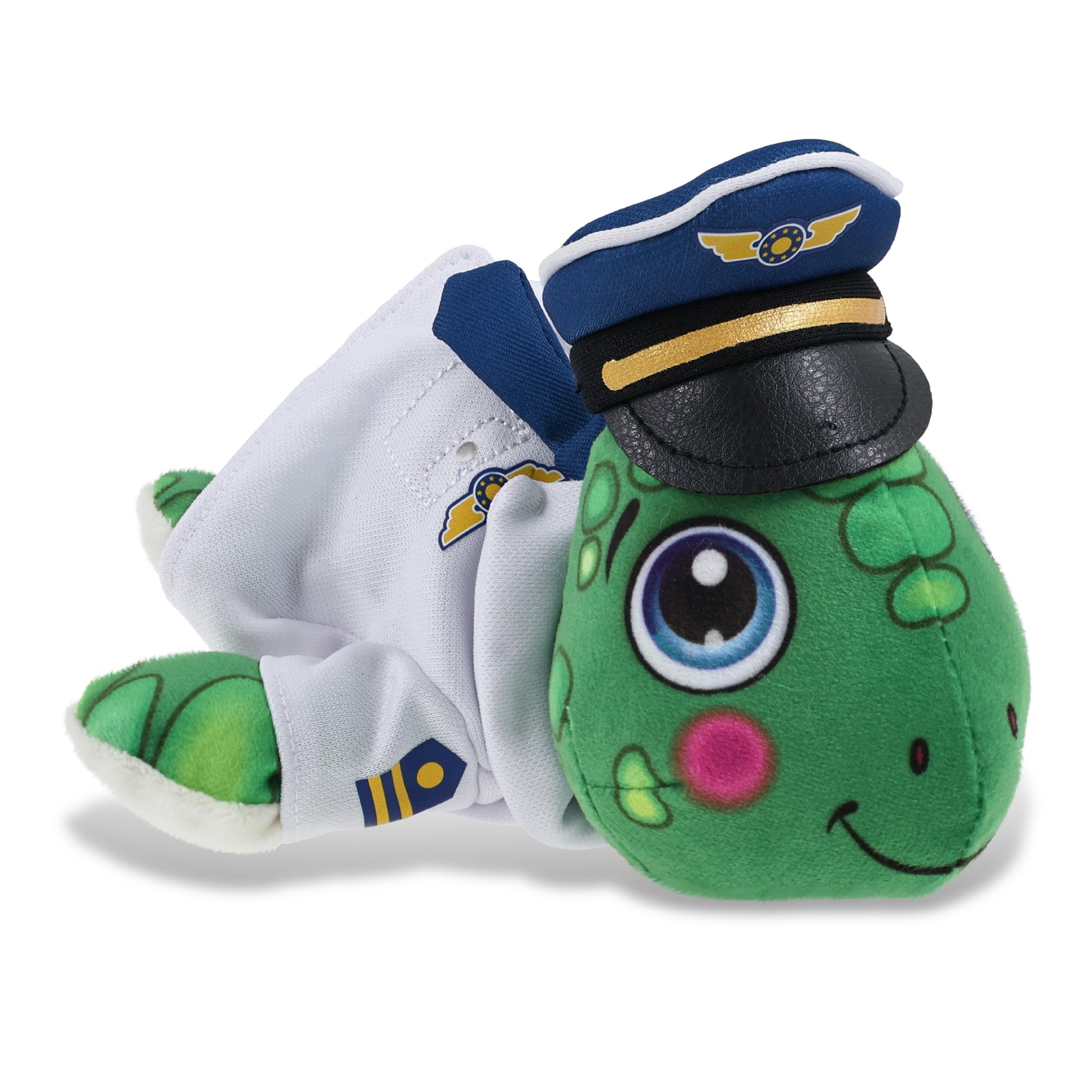 DolliBu Plush Buddies Sea Turtle Stuffed Animal with Pilot Costume ...
