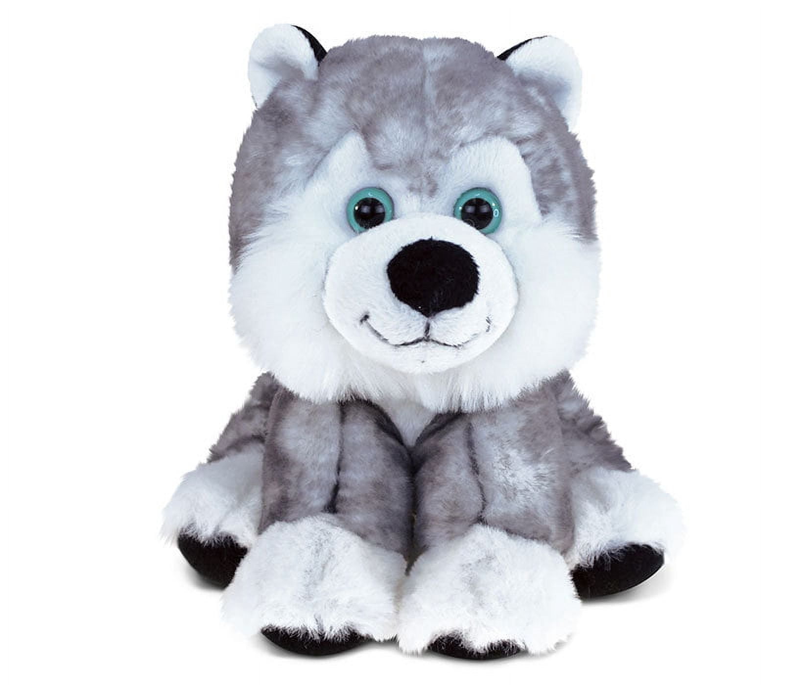 DolliBu Plush Husky Stuffed Animal - Soft Fur Huggable Grey Husky Dog ...