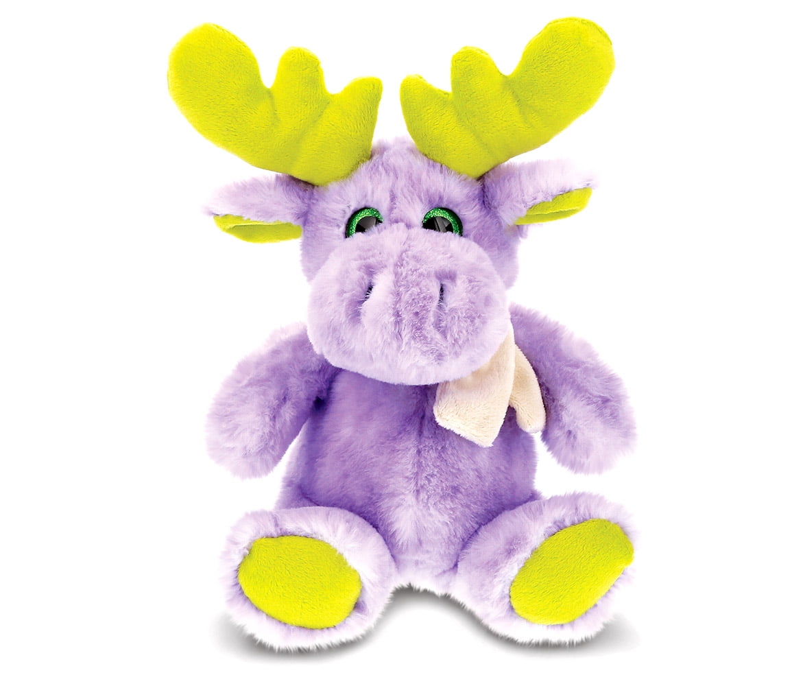 DolliBu Plush Purple Sitting Moose Stuffed Animal - Soft Plush Huggable ...