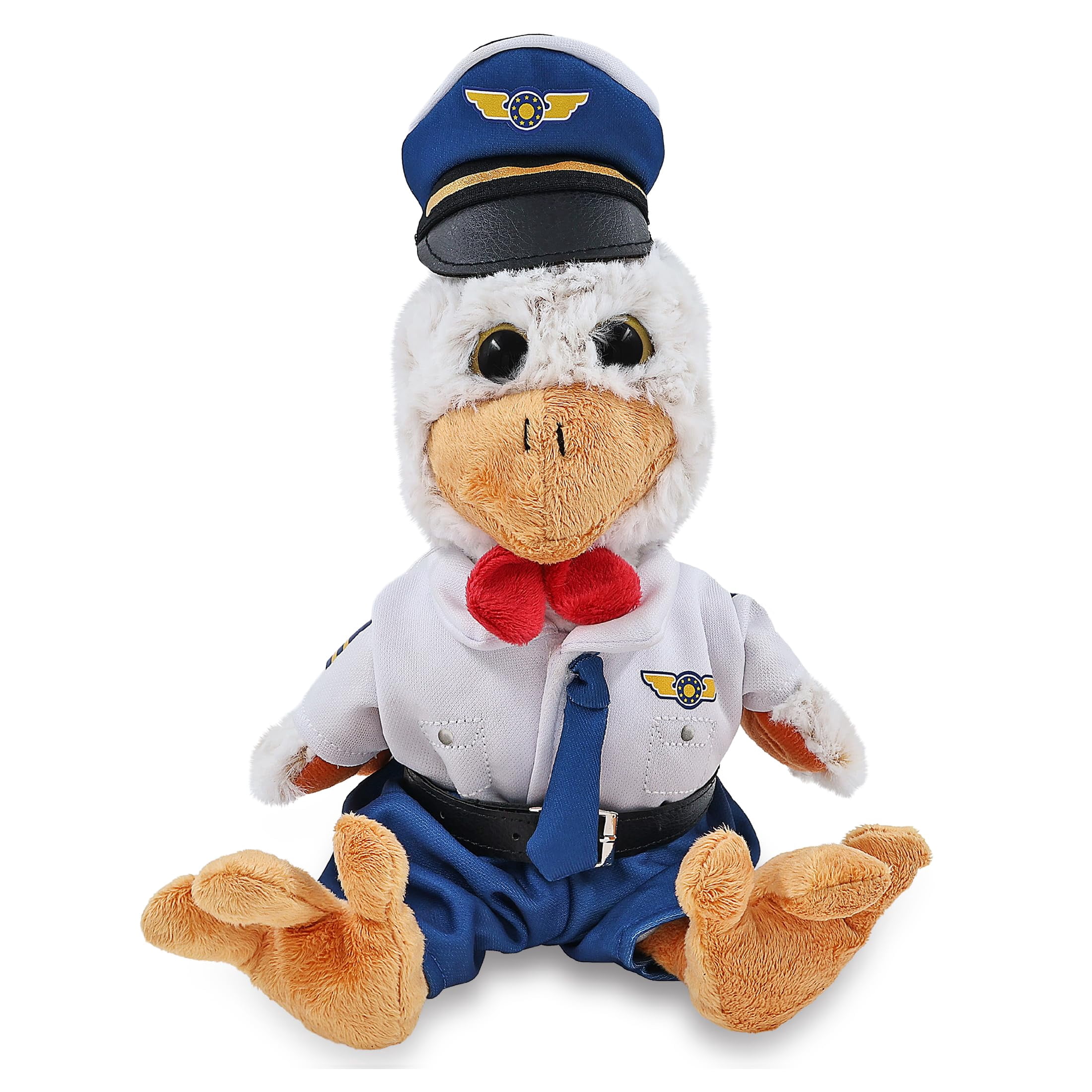 DolliBu Plush Rooster Stuffed Animal with Pilot Costume - Cute Farm ...