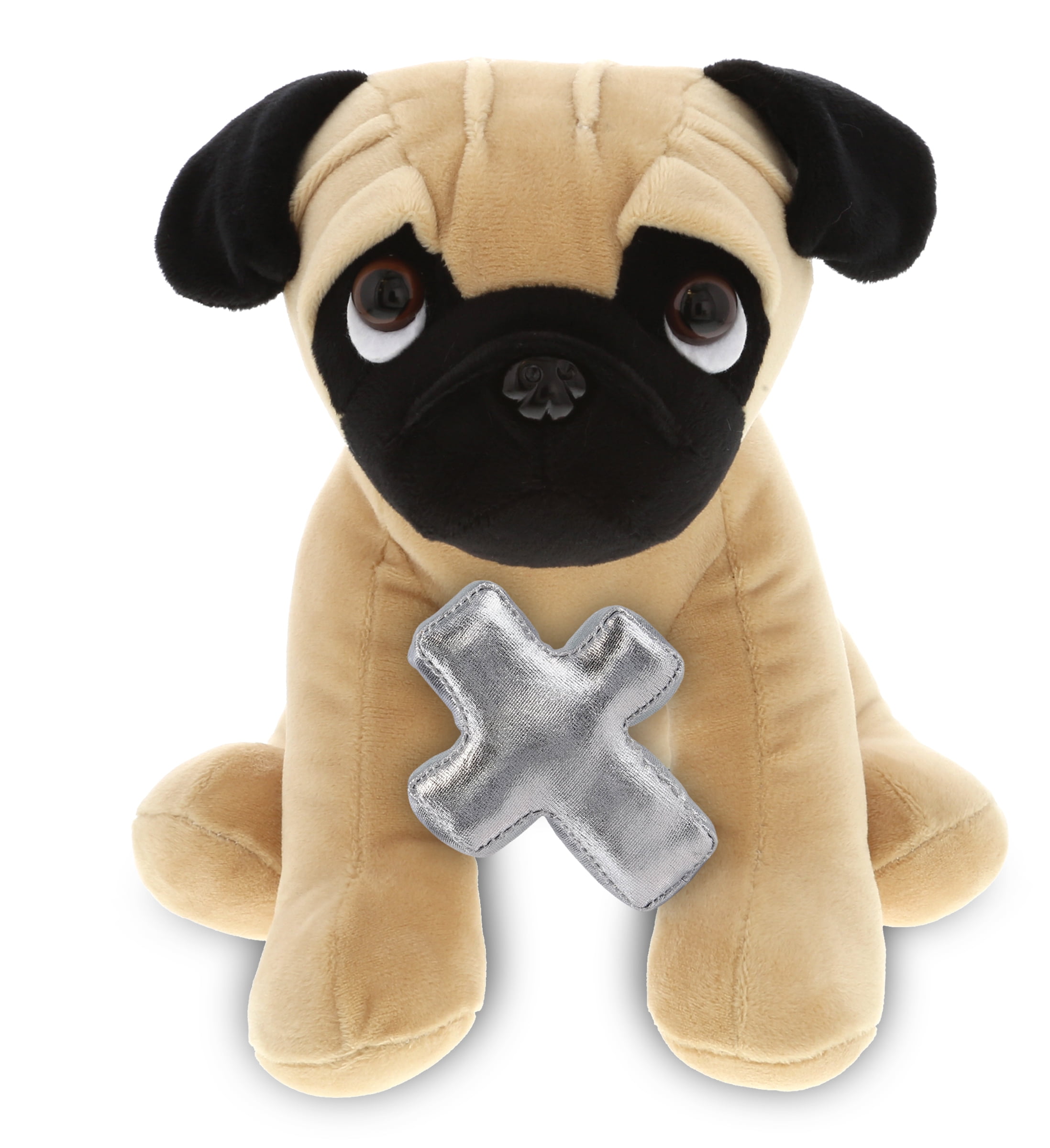 DolliBu Pug Dog Plush Stuffed Animal with Silver Cross Plush ...