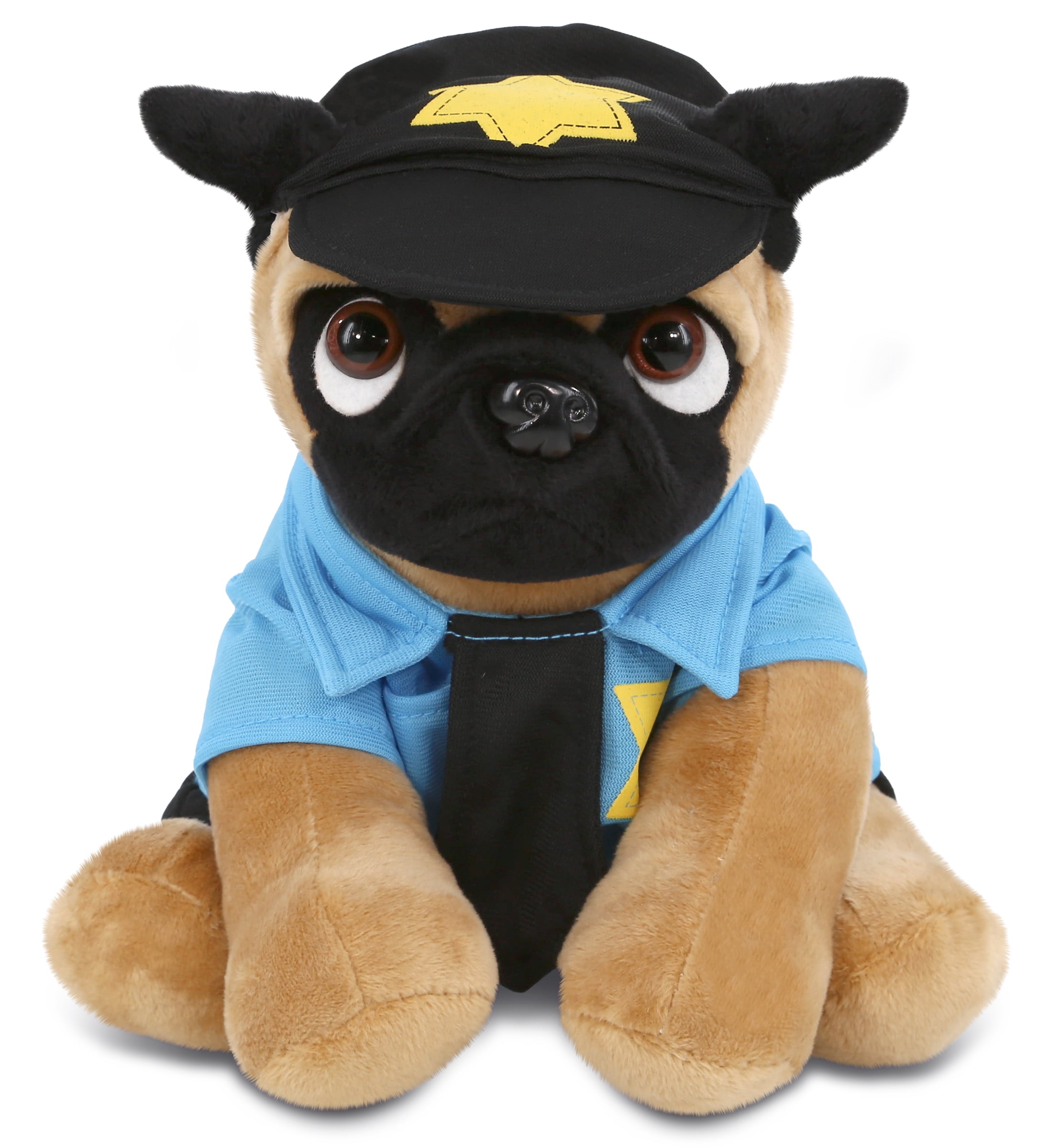 DolliBu Pug Dog Police Officer Plush Toy - Super Soft Pug Dog Cop ...