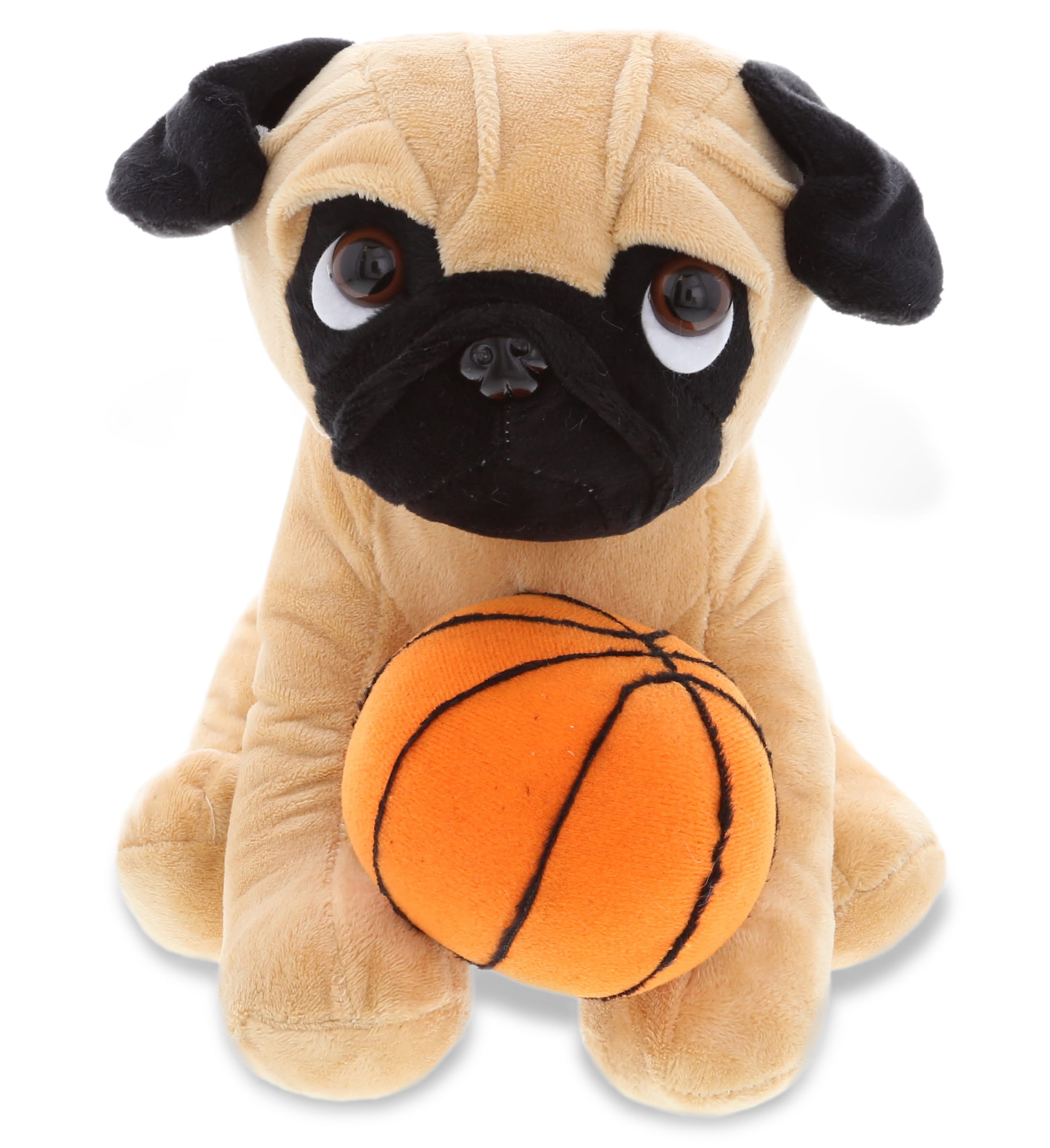 DolliBu Pug Dog Stuffed Animal with Basketball Plush - Soft Huggable ...