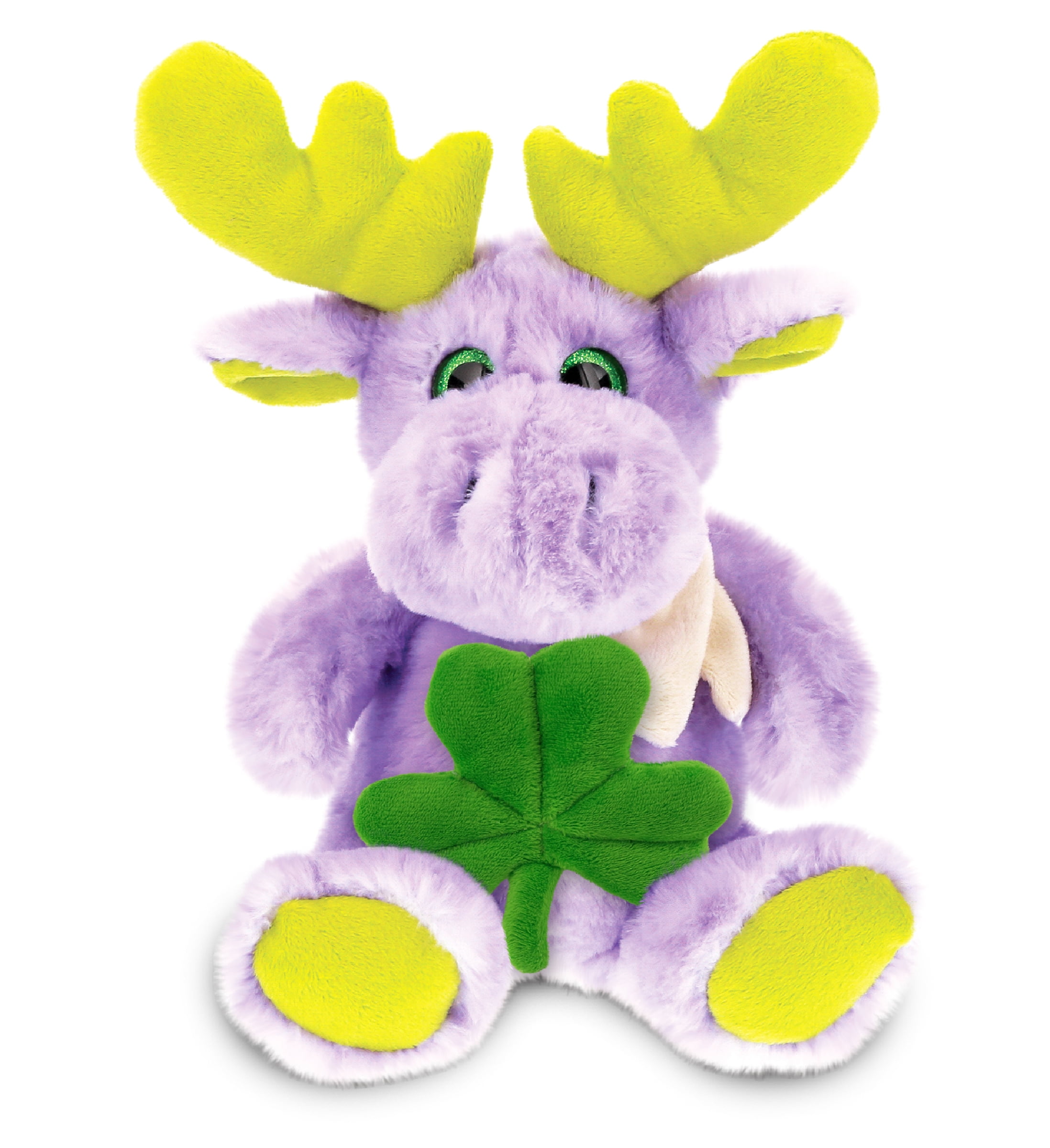 DolliBu Purple Moose with Scarf Stuffed Animal with Green Plush ...