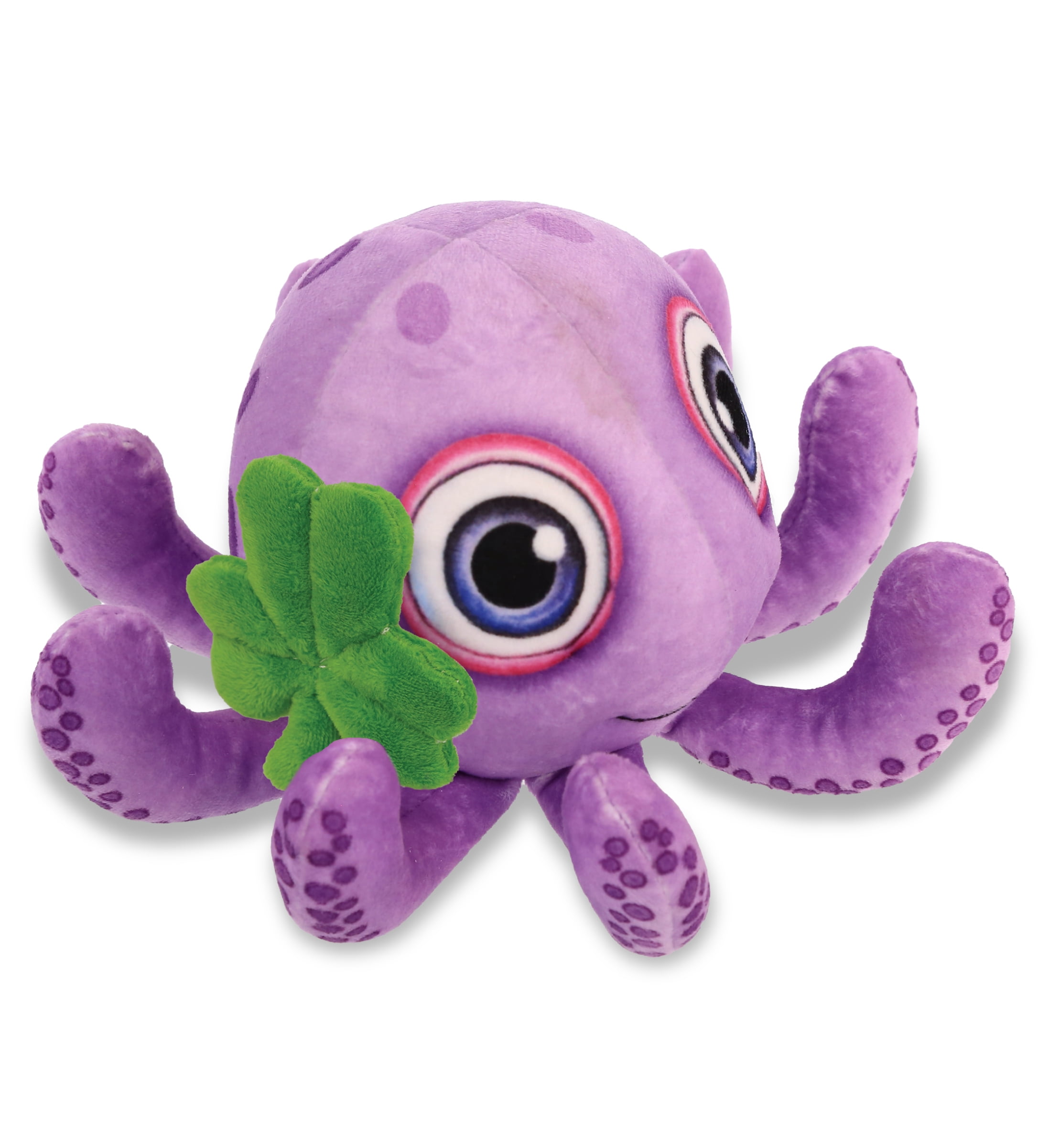 DolliBu Purple Octopus Stuffed Animal with Green Plush Shamrock, Cute ...