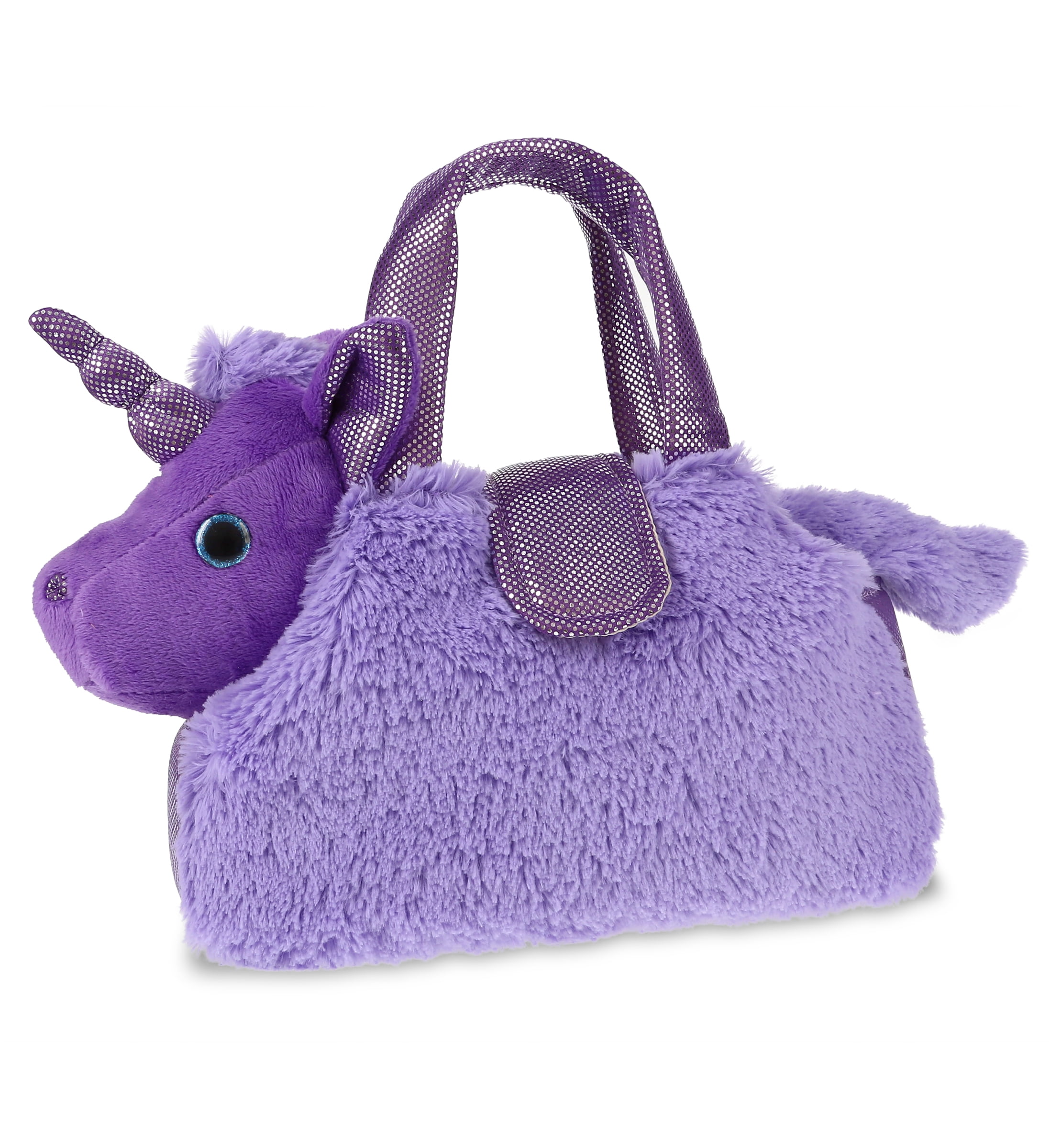 DolliBu Purple Unicorn Plush Purse Pet Carrier - Cute Unicorn Stuffed ...