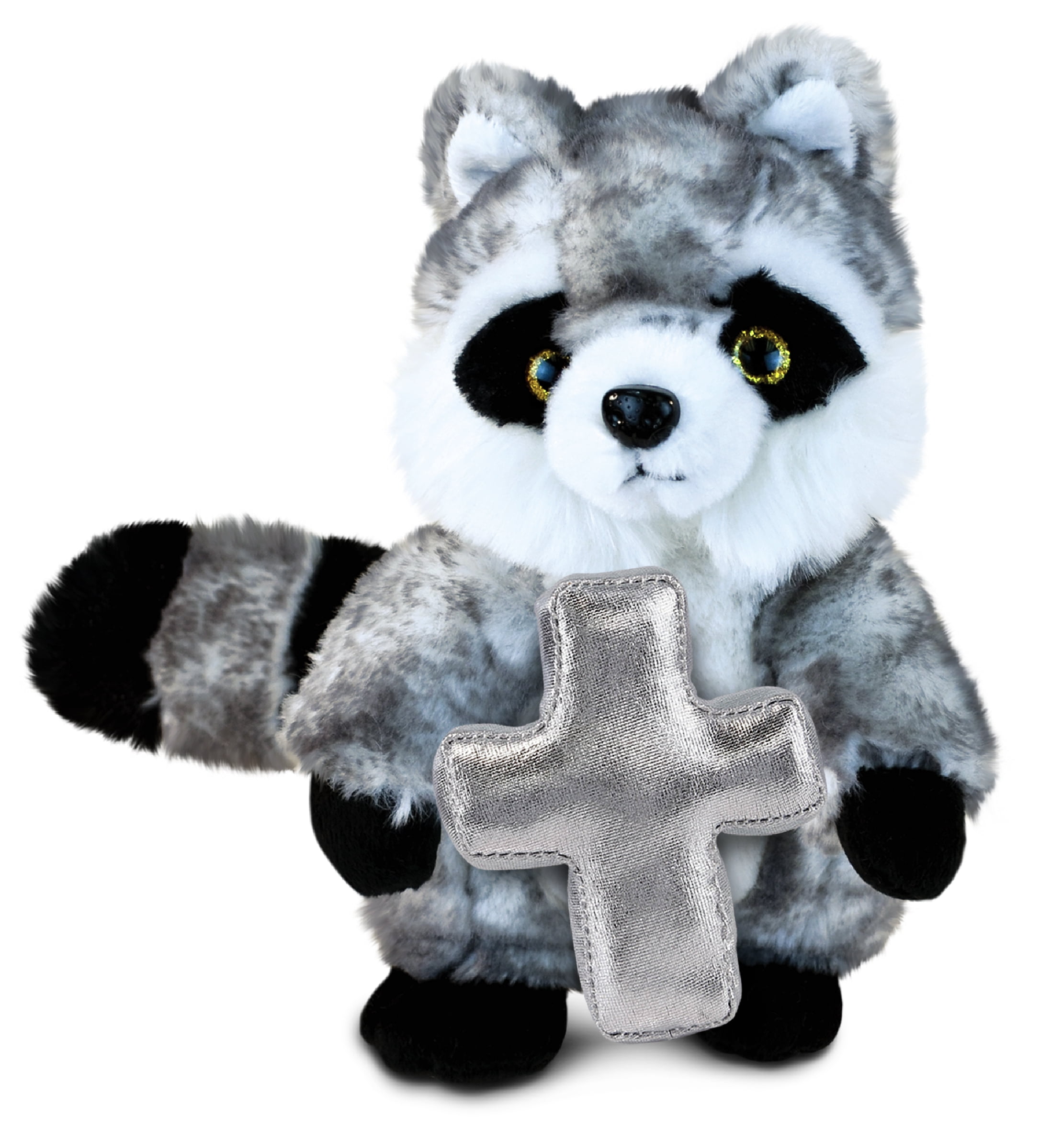 DolliBu Raccoon Stuffed Animal with Silver Cross Plush - Religious ...