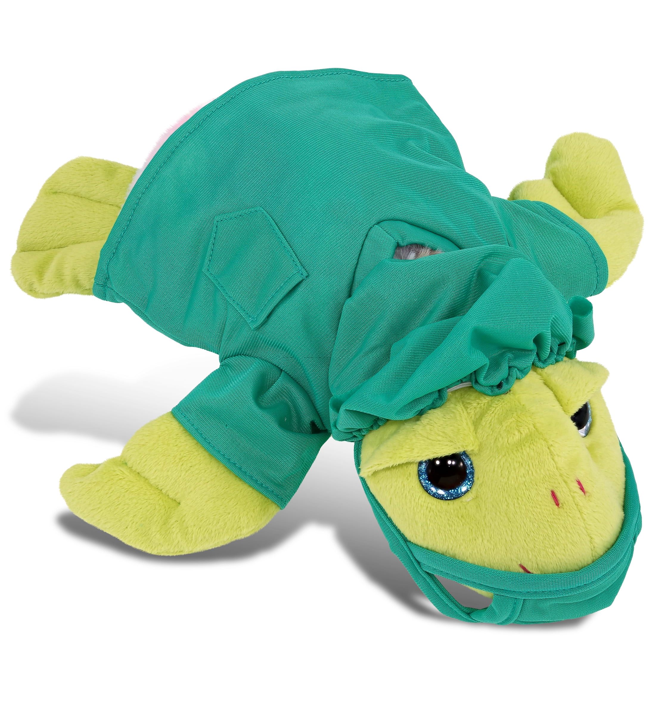 DolliBu Rainbow Green Sea Turtle Doctor Plush Toy - Super Soft Turtle ...