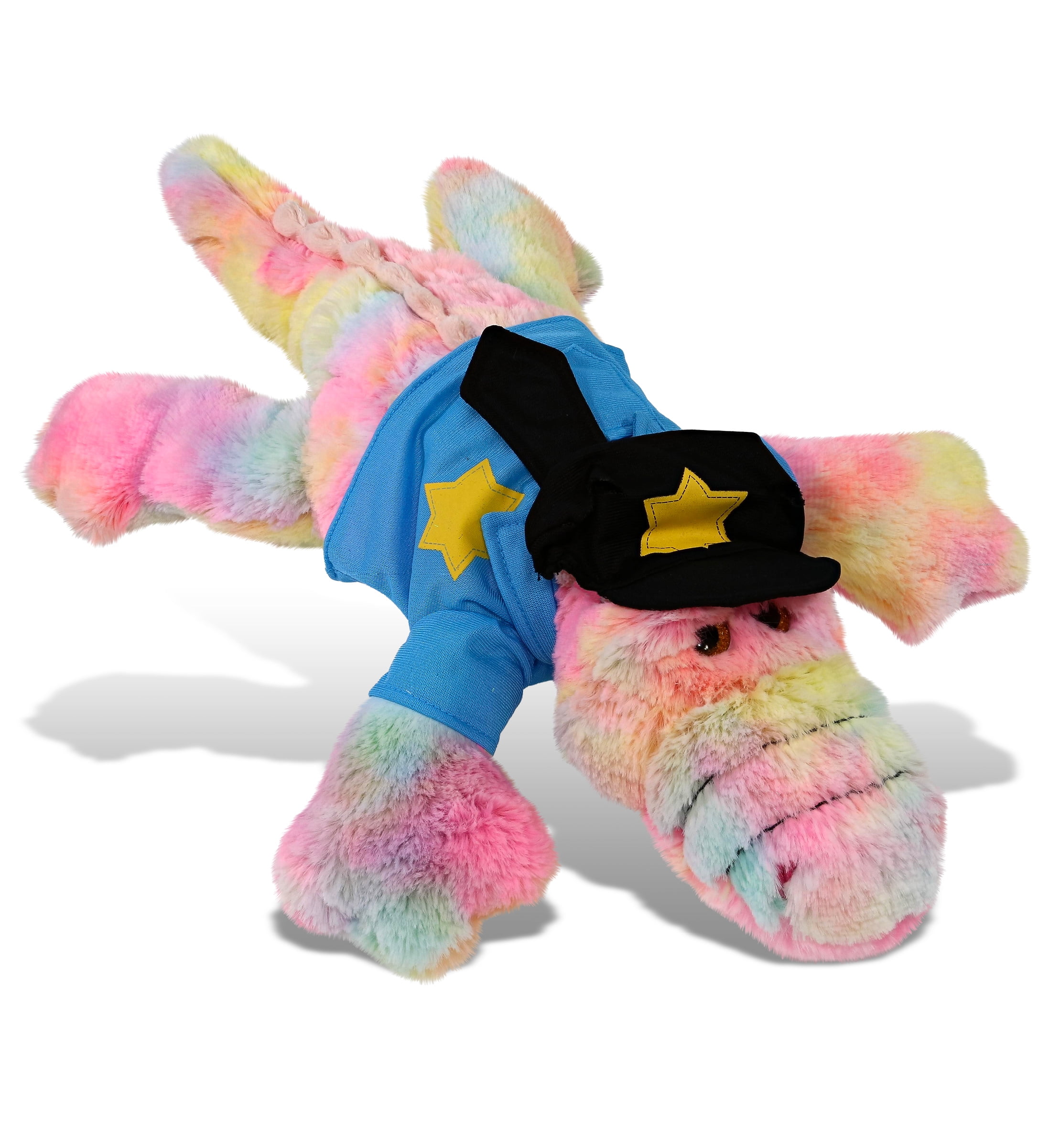 DolliBu Rainbow Large Alligator Police Officer Plush Toy – Super Soft ...