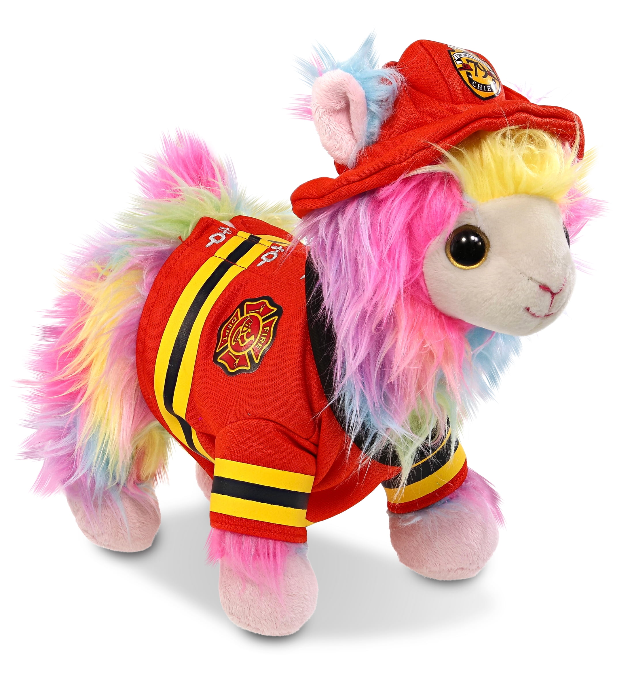 DolliBu Rainbow Llama Firefighter Stuffed Animal - Super Soft Llama ...