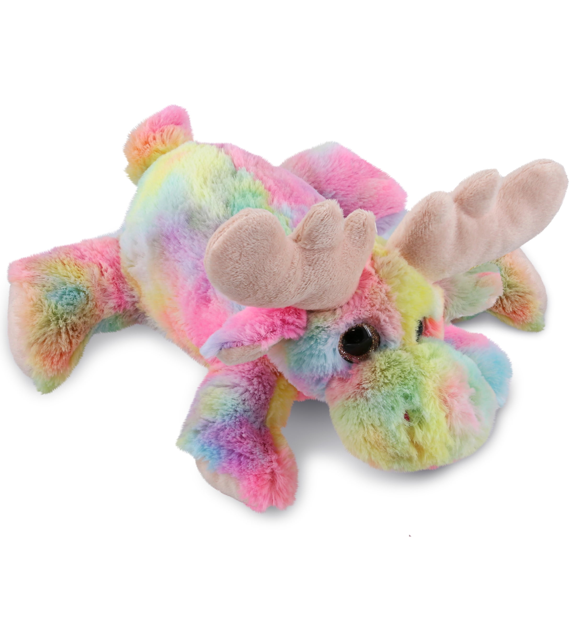DolliBu Rainbow Lying Moose Stuffed Animal – Soft Huggable Moose ...