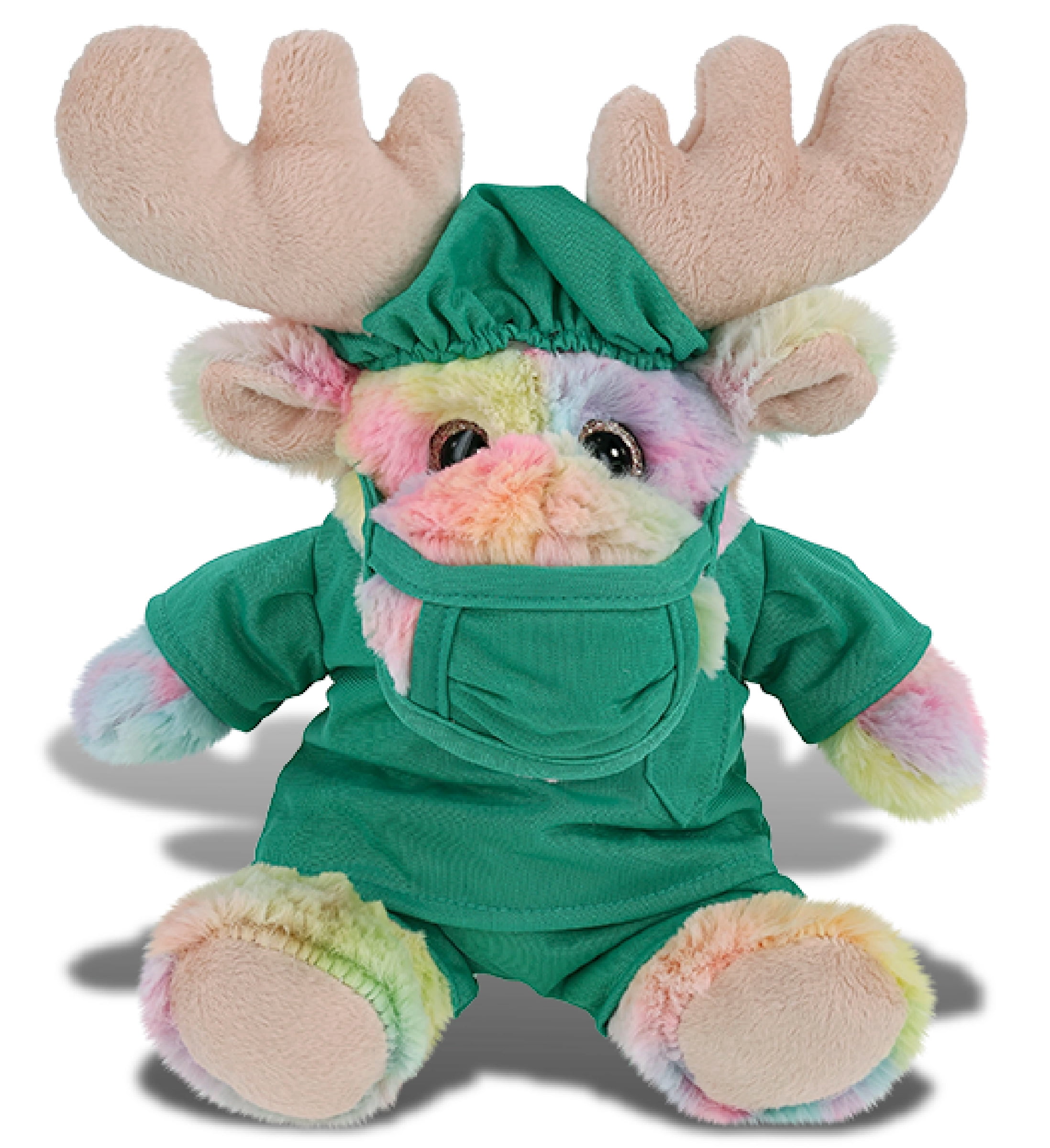 DolliBu Rainbow Moose Doctor Plush Toy - Super Soft Moose Doctor ...