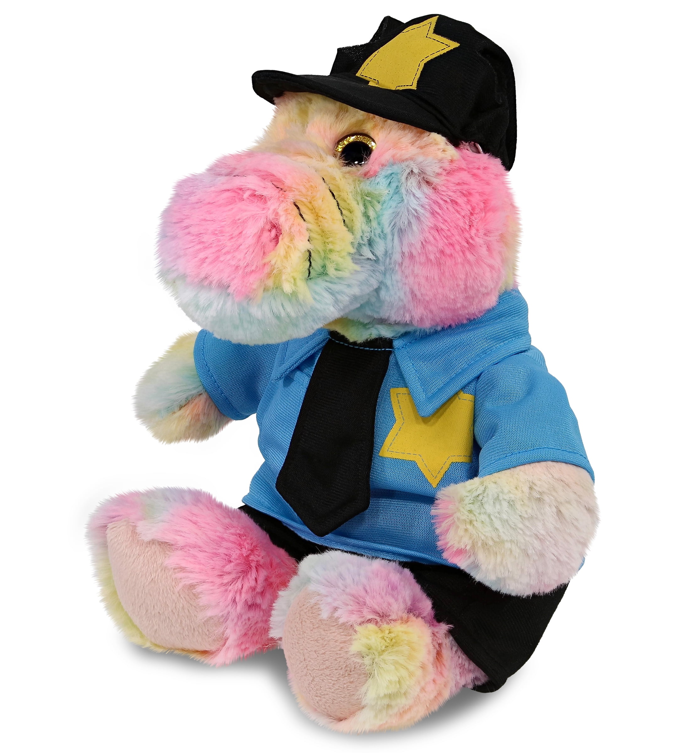 DolliBu Rainbow Sitting Alligator Police Officer Plush Toy – Super Soft ...