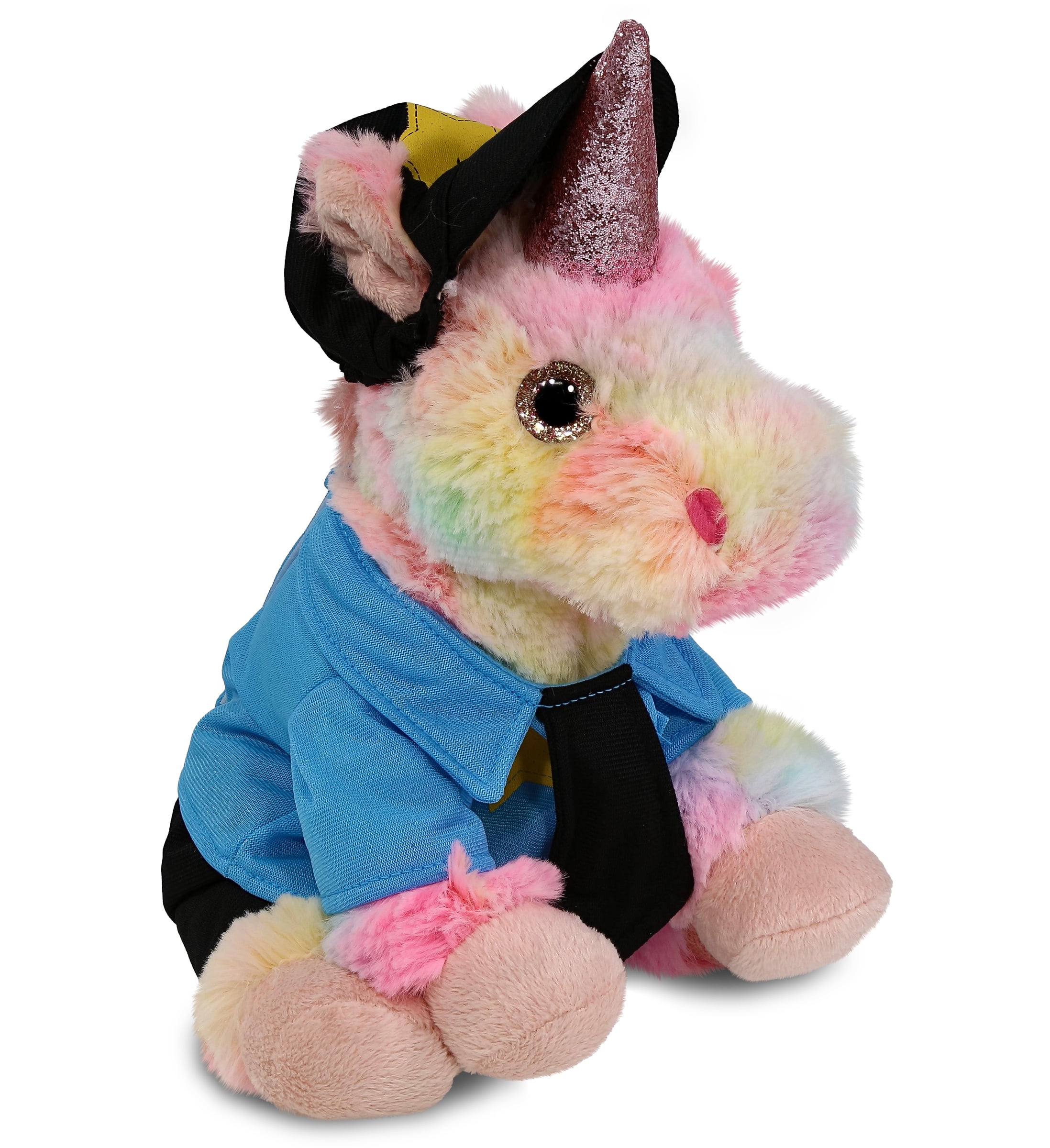 DolliBu Rainbow Unicorn Police Officer Plush Toy – Super Soft Rainbow ...