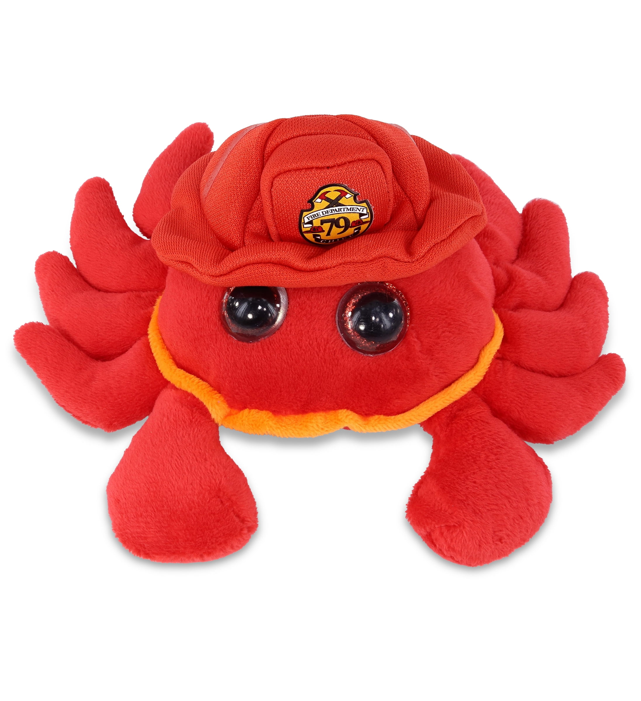 DolliBu Red Crab Firefighter Stuffed Animal - Big Eye Red Crab Fireman ...