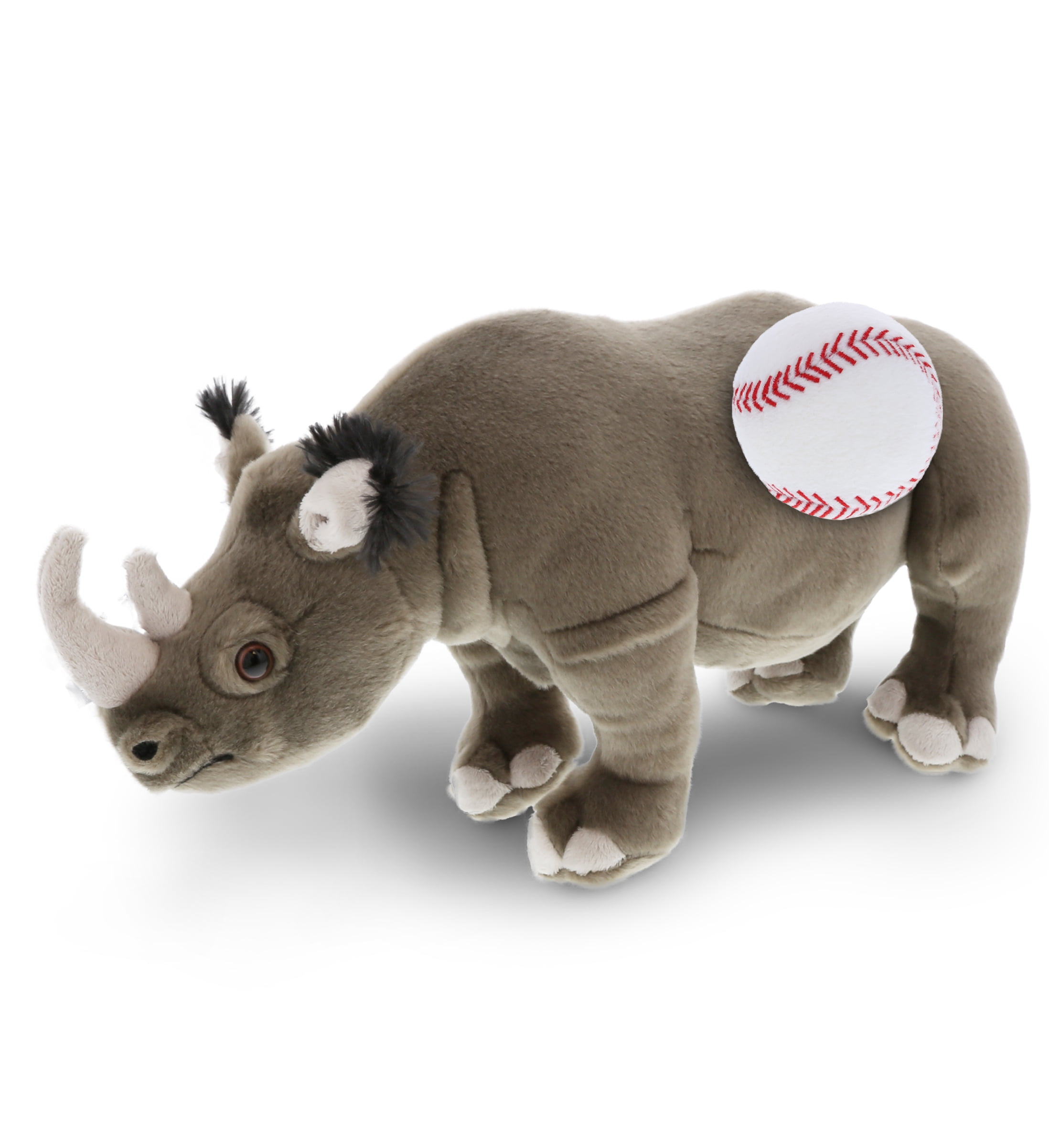 DolliBu Rhino Stuffed Animal with Baseball Plush - Soft Huggable Rhino ...