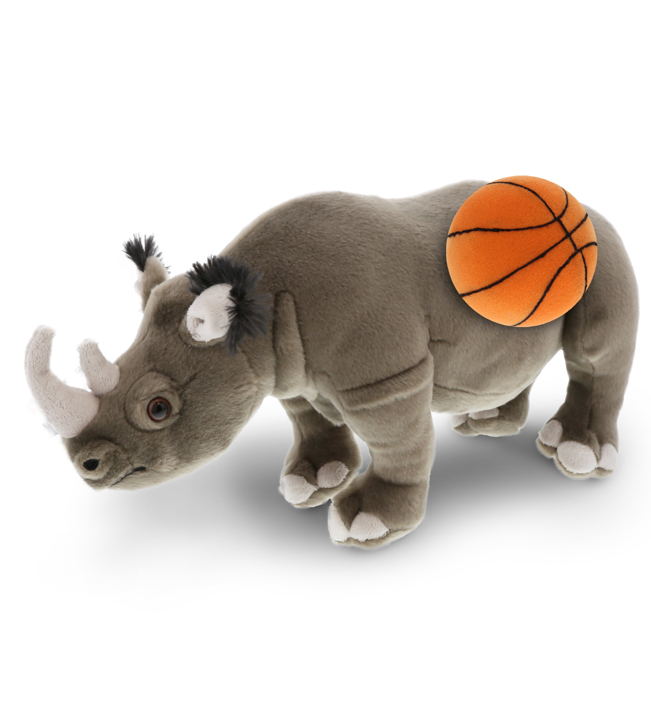 DolliBu Rhino Stuffed Animal with Basketball Plush - Soft Huggable ...