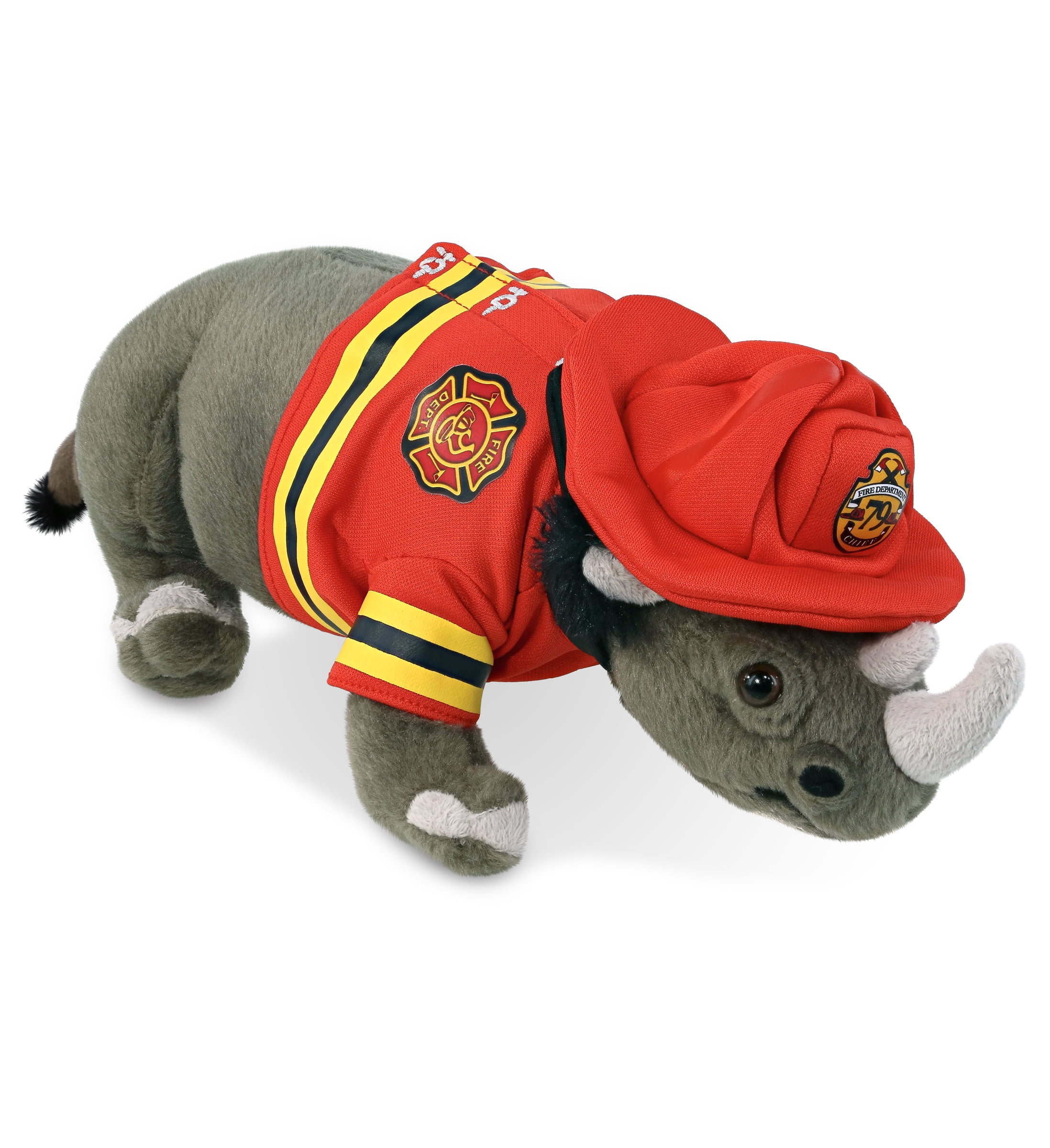 DolliBu Rhinoceros Firefighter Stuffed Animal - Wild Collection ...