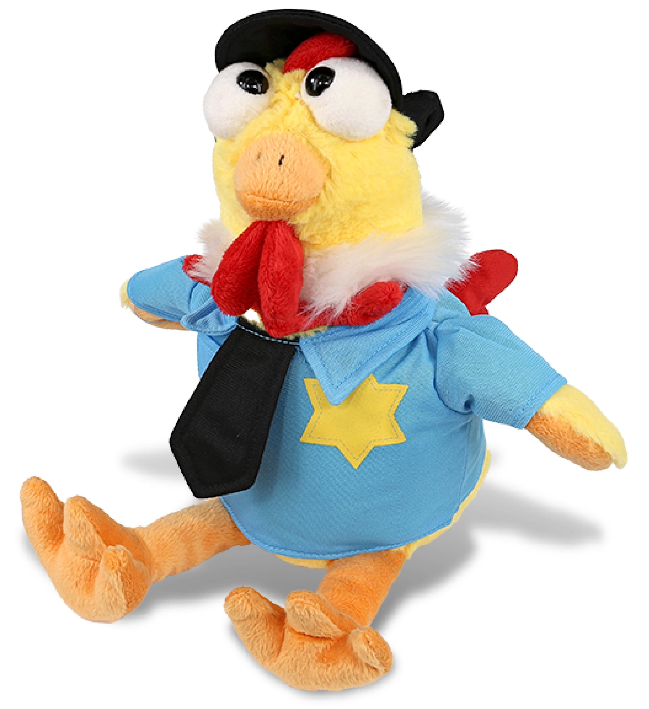 DolliBu Rooster Police Officer Plush Toy - Soft Yellow Rooster Cop ...