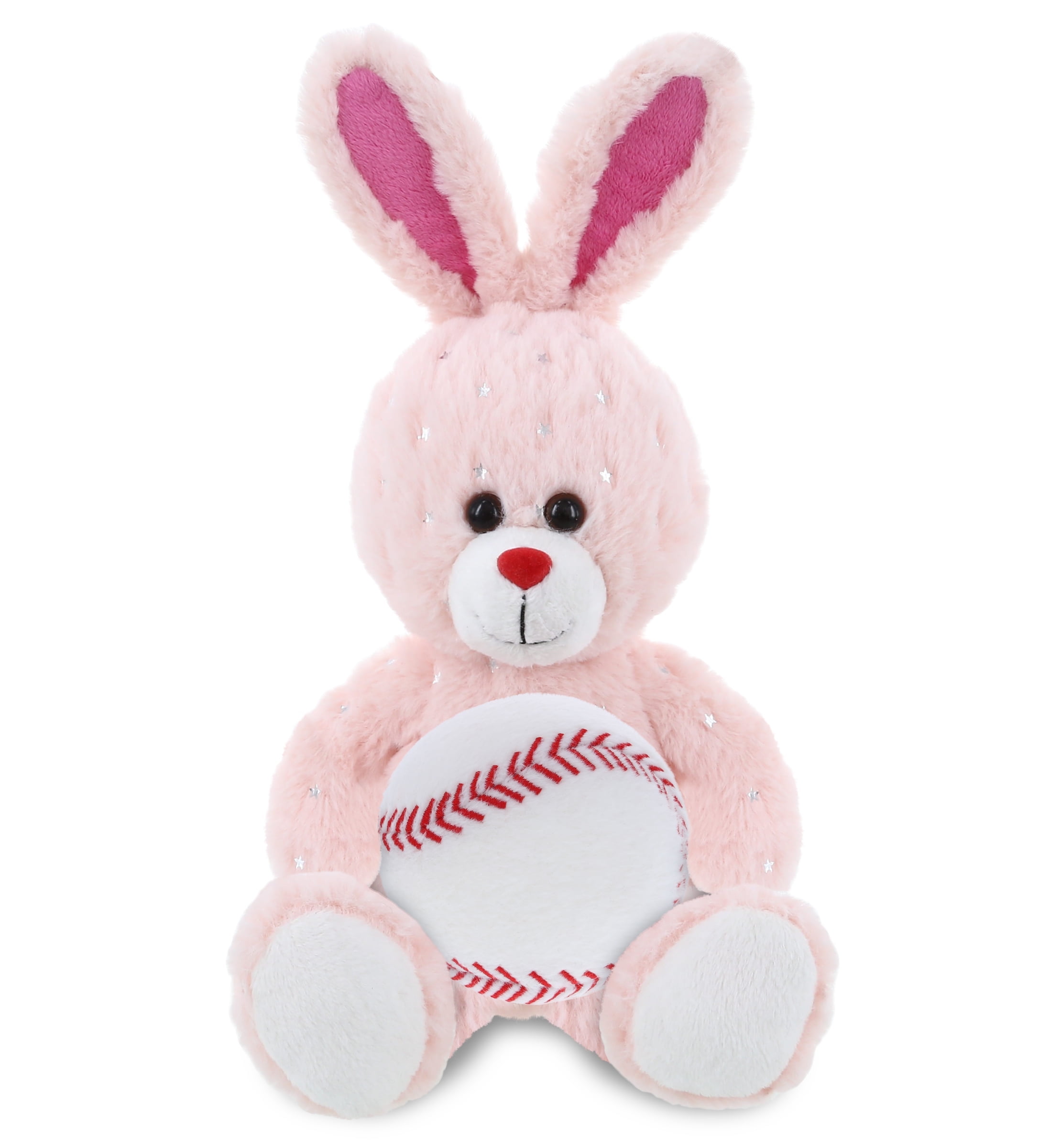 DolliBu Rose Gold Bunny Stuffed Animal with Baseball Plush - Soft ...