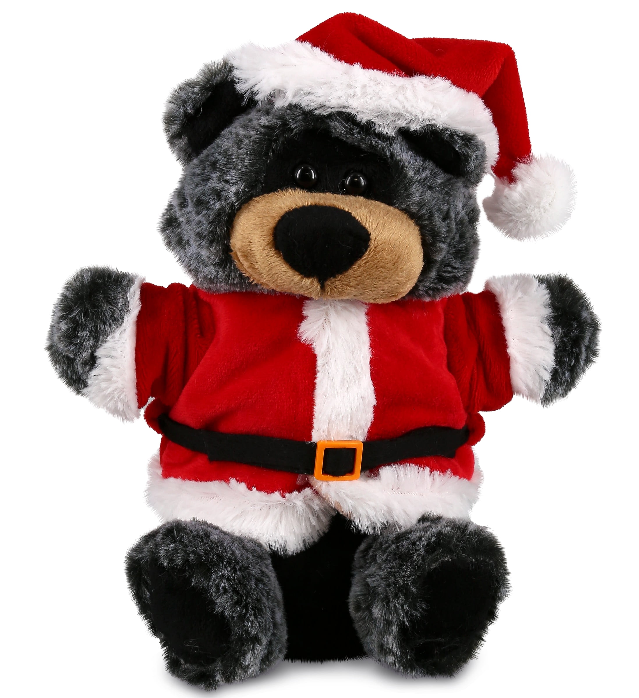 DolliBu Santa Black Bear Stuffed Animal Plush Hand Puppet - Super Soft ...