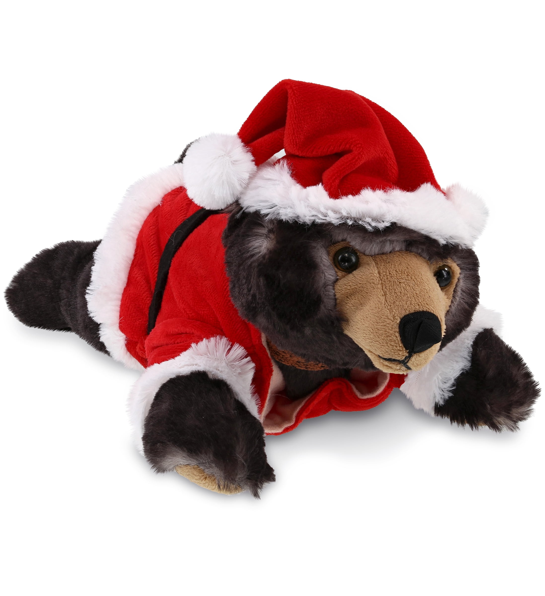 DolliBu Santa Black Bear Stuffed Animal Plush Toy - Super Soft Wild ...
