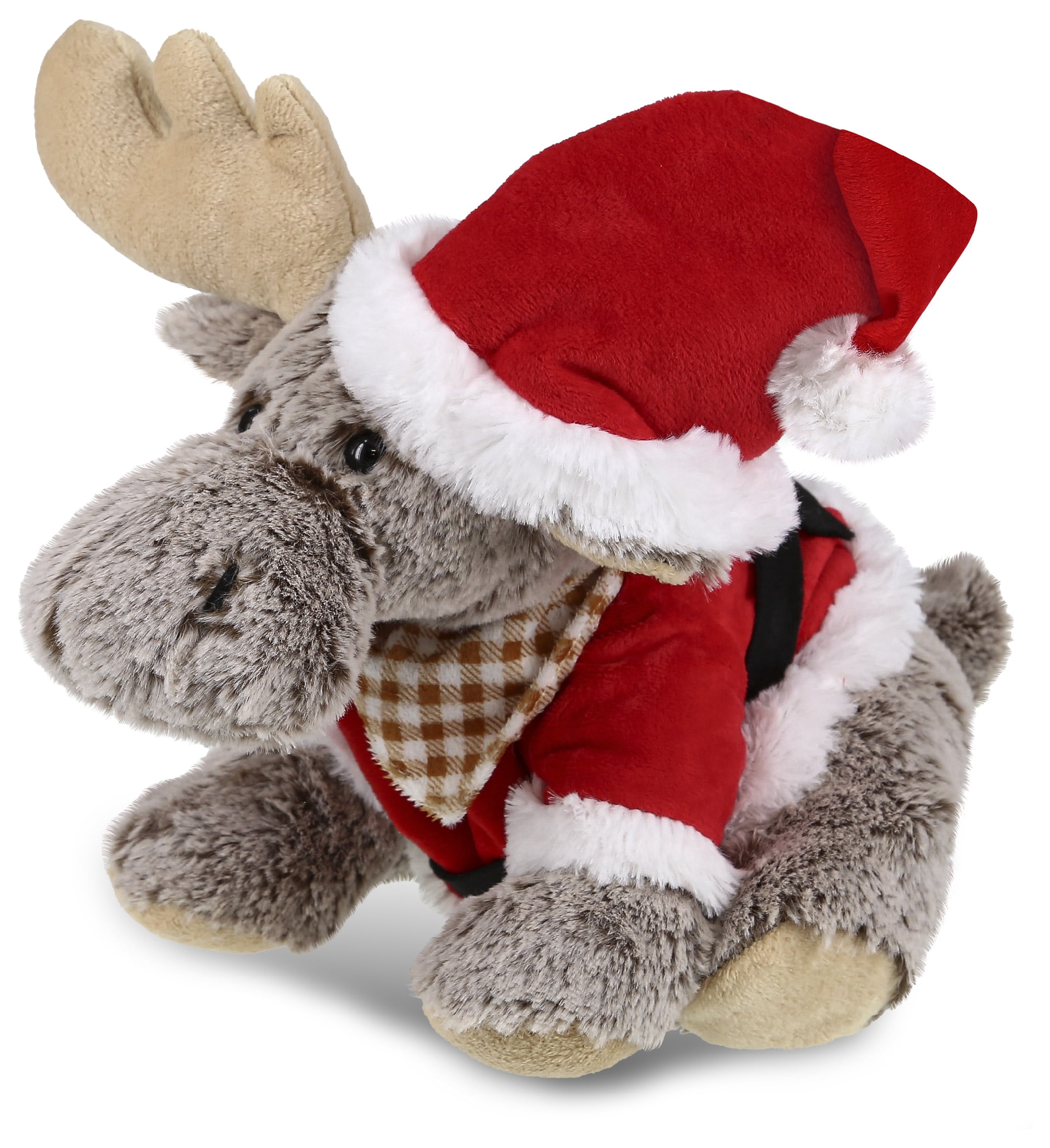 DolliBu Santa Floppy Moose Stuffed Animal Plush Toy - Super Soft Wild ...