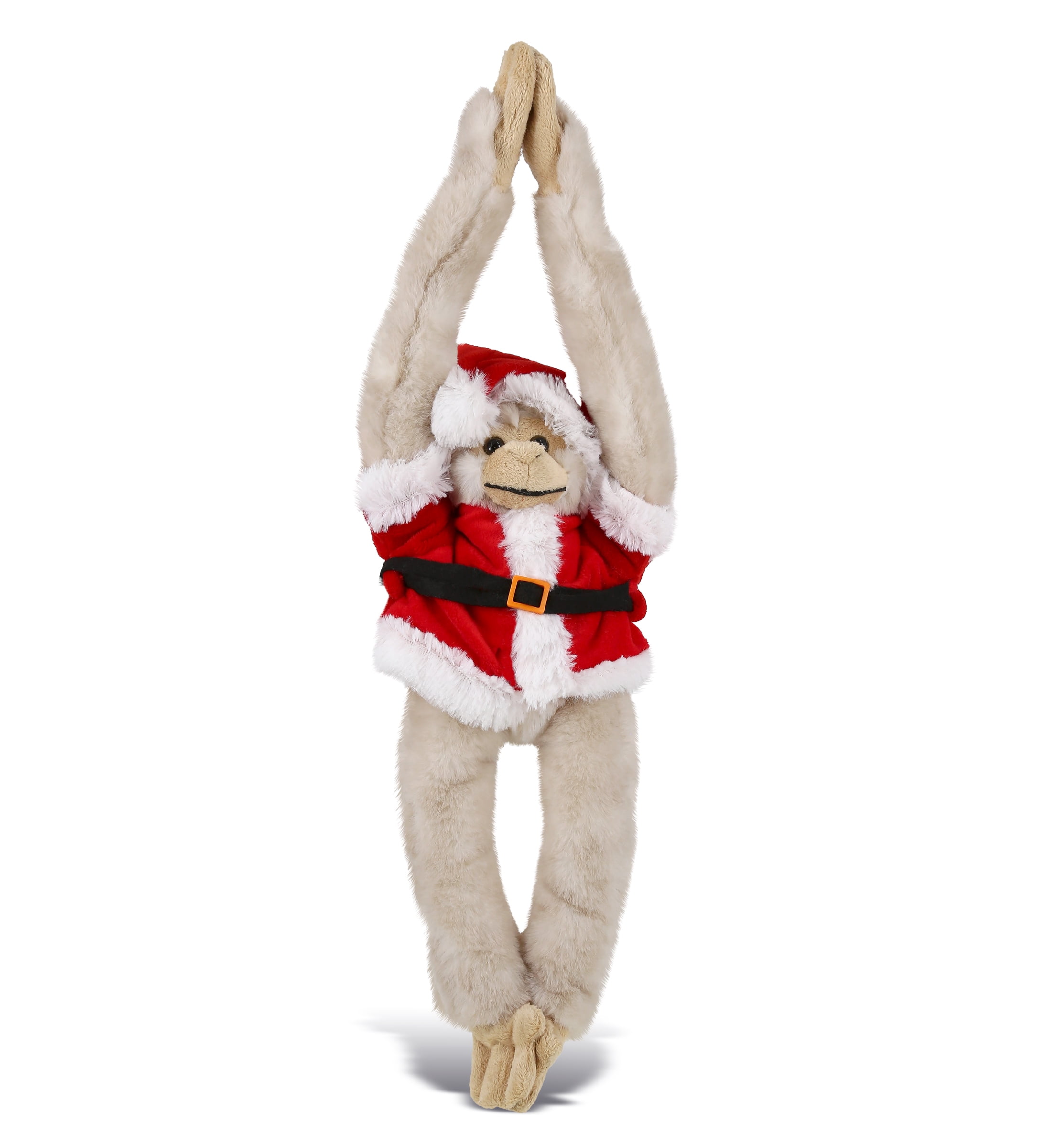 DolliBu Santa Long Arm Hanging White Squirrel Monkey Stuffed Animal ...