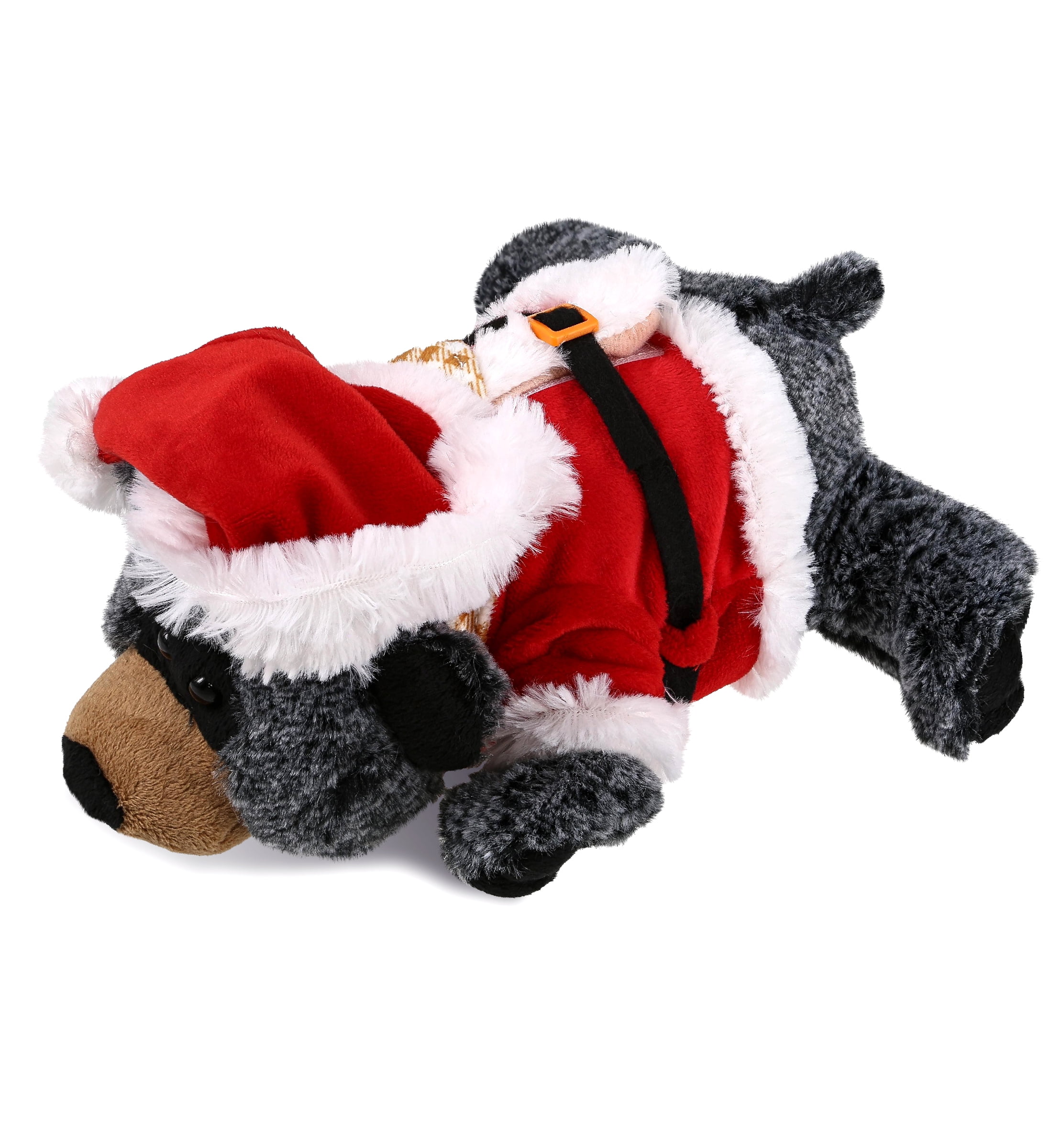 DolliBu Santa Lying Black Bear Stuffed Animal Plush Toy - Super Soft ...