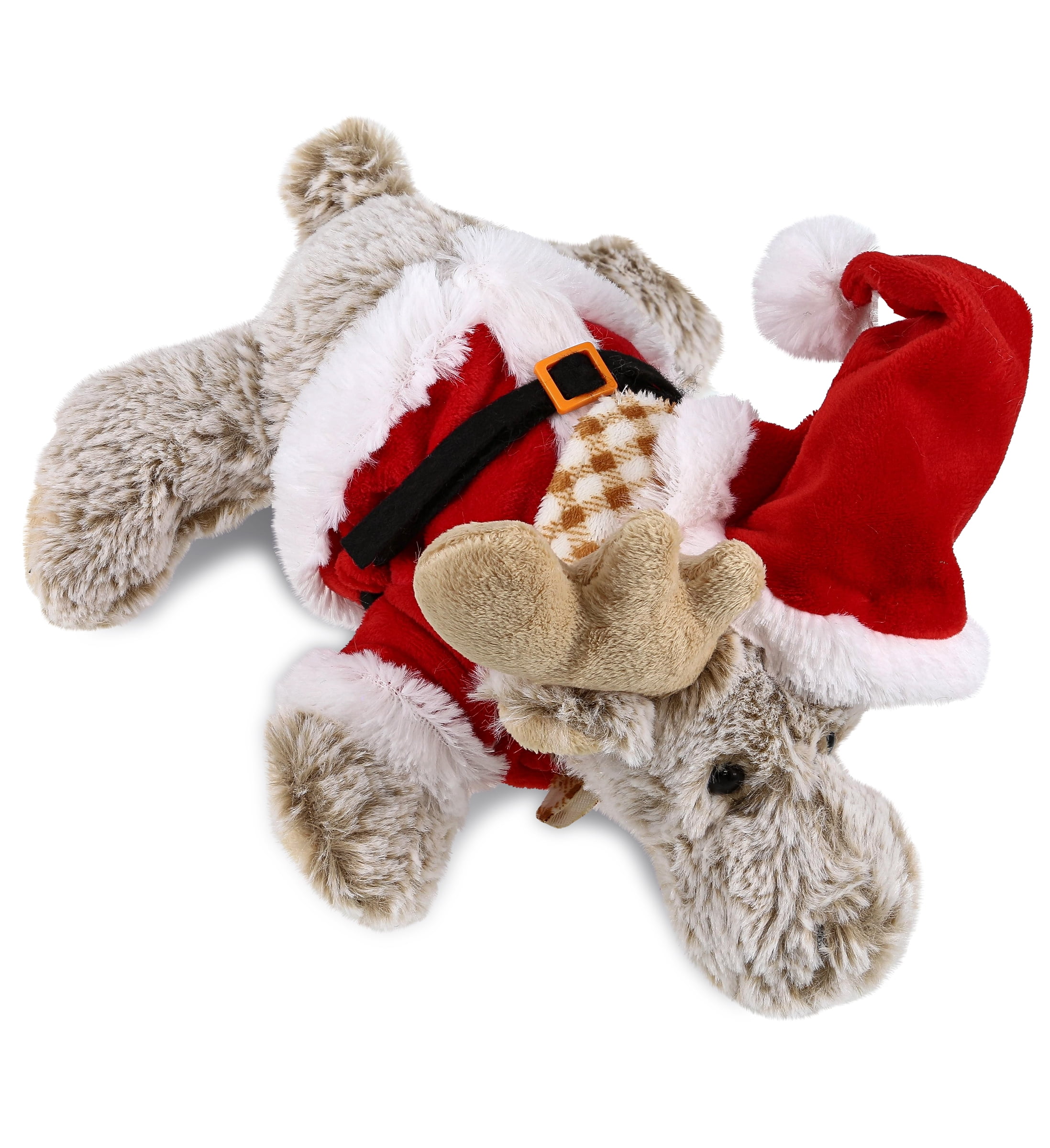DolliBu Santa Lying Moose Stuffed Animal Plush Toy - Super Soft Wild ...