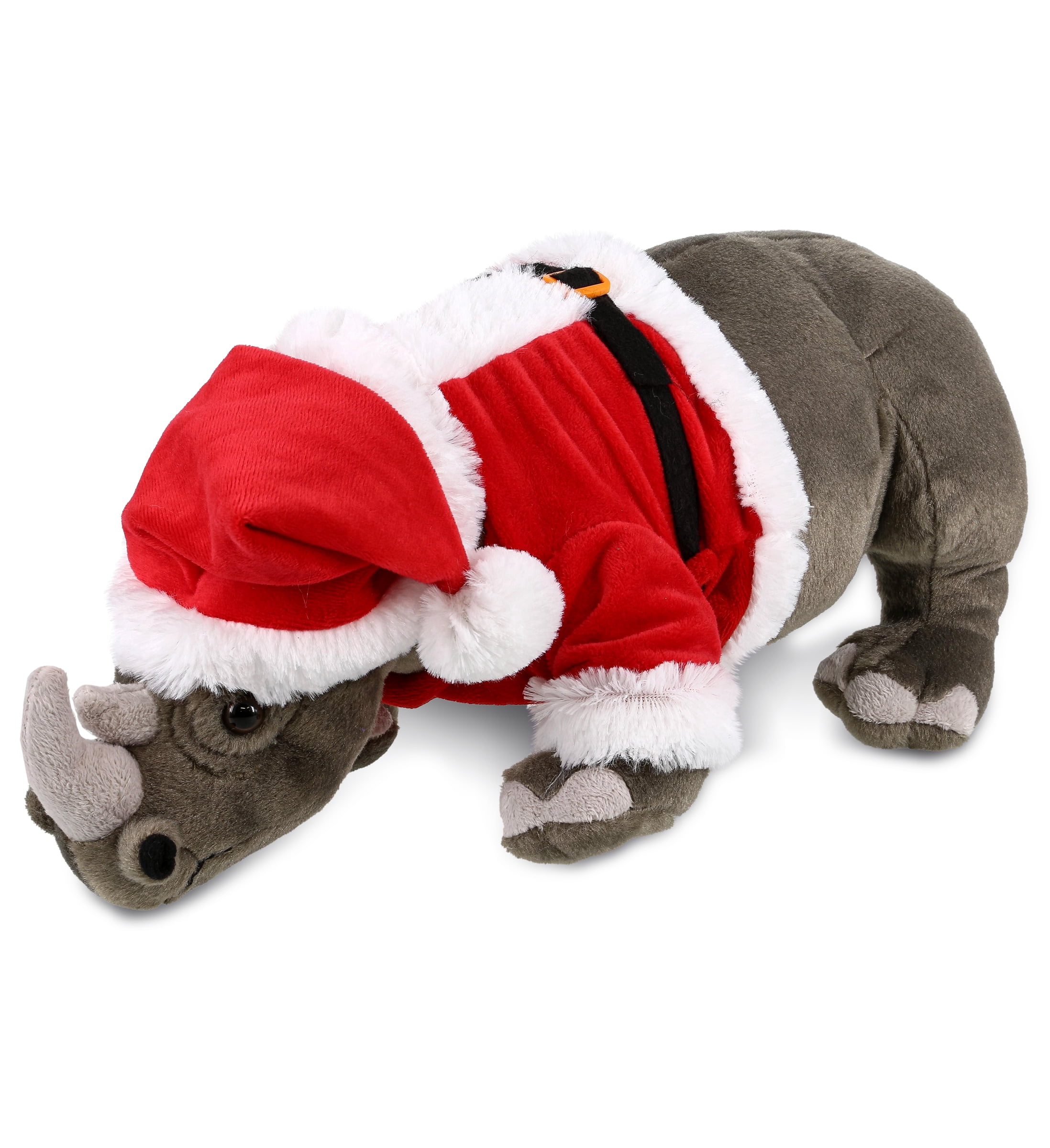 DolliBu Santa Rhino Stuffed Animal Plush Toy - Super Soft Wild Animal ...