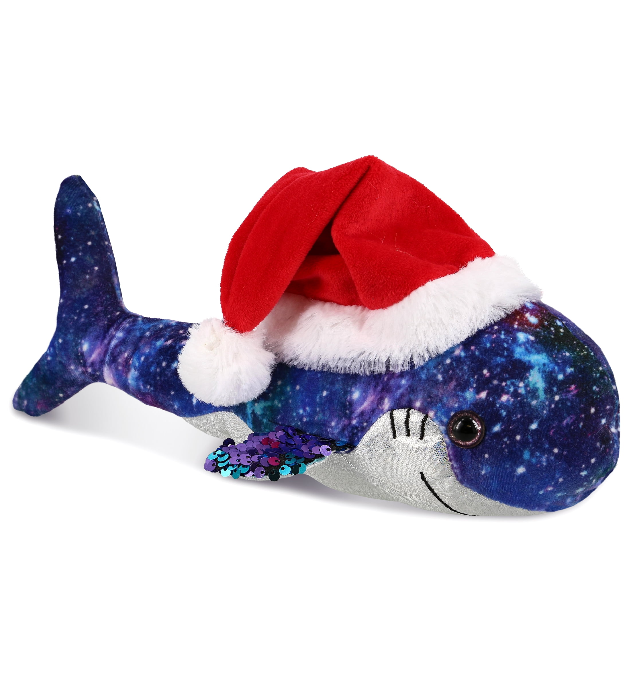DolliBu Santa Shark Stuffed Animal Plush Toy - Space Sequin Plush Shark ...