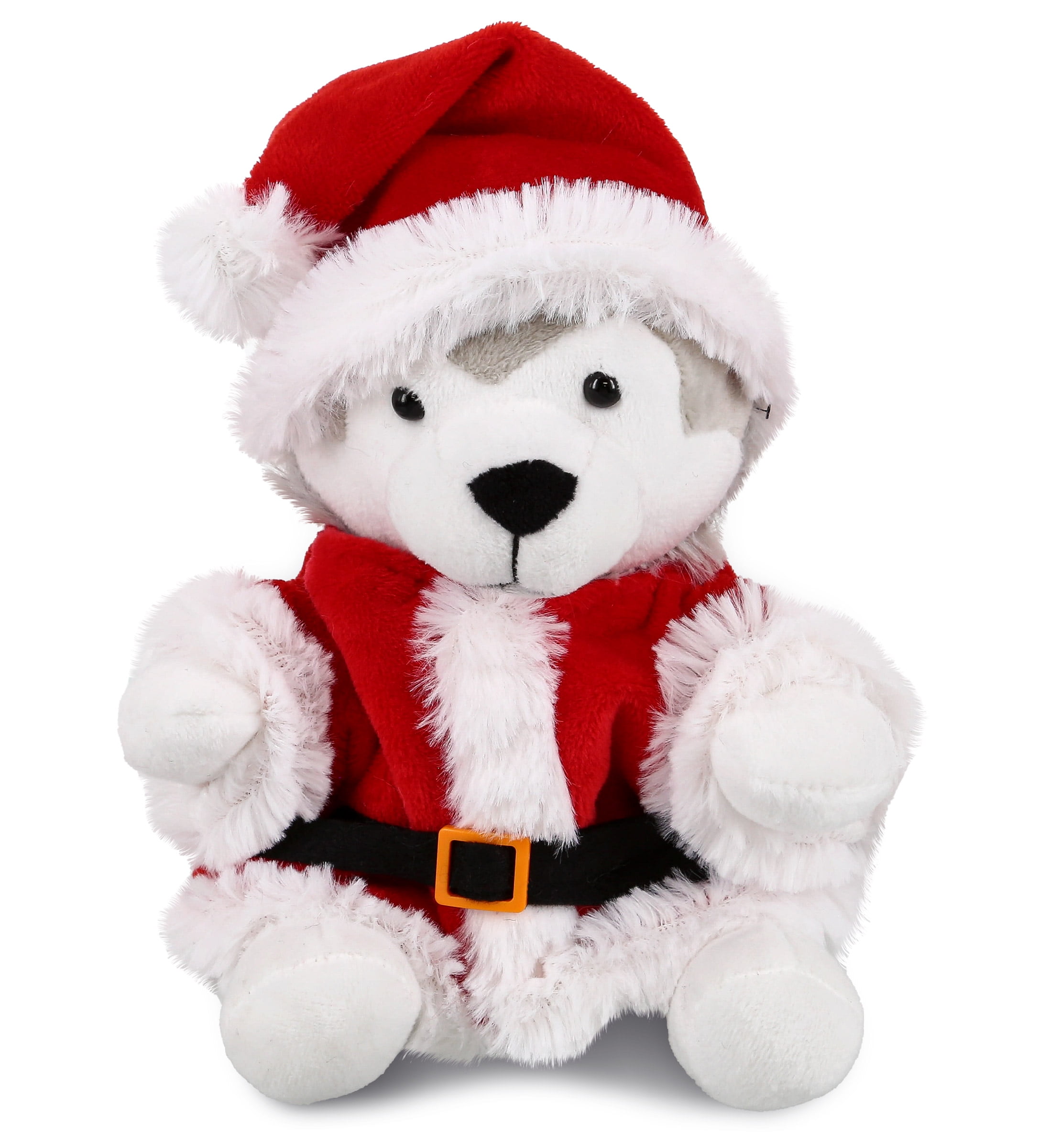 DolliBu Large Santa Wolf Plushie - Soft Stuffed Animal Toy in Red Santa ...
