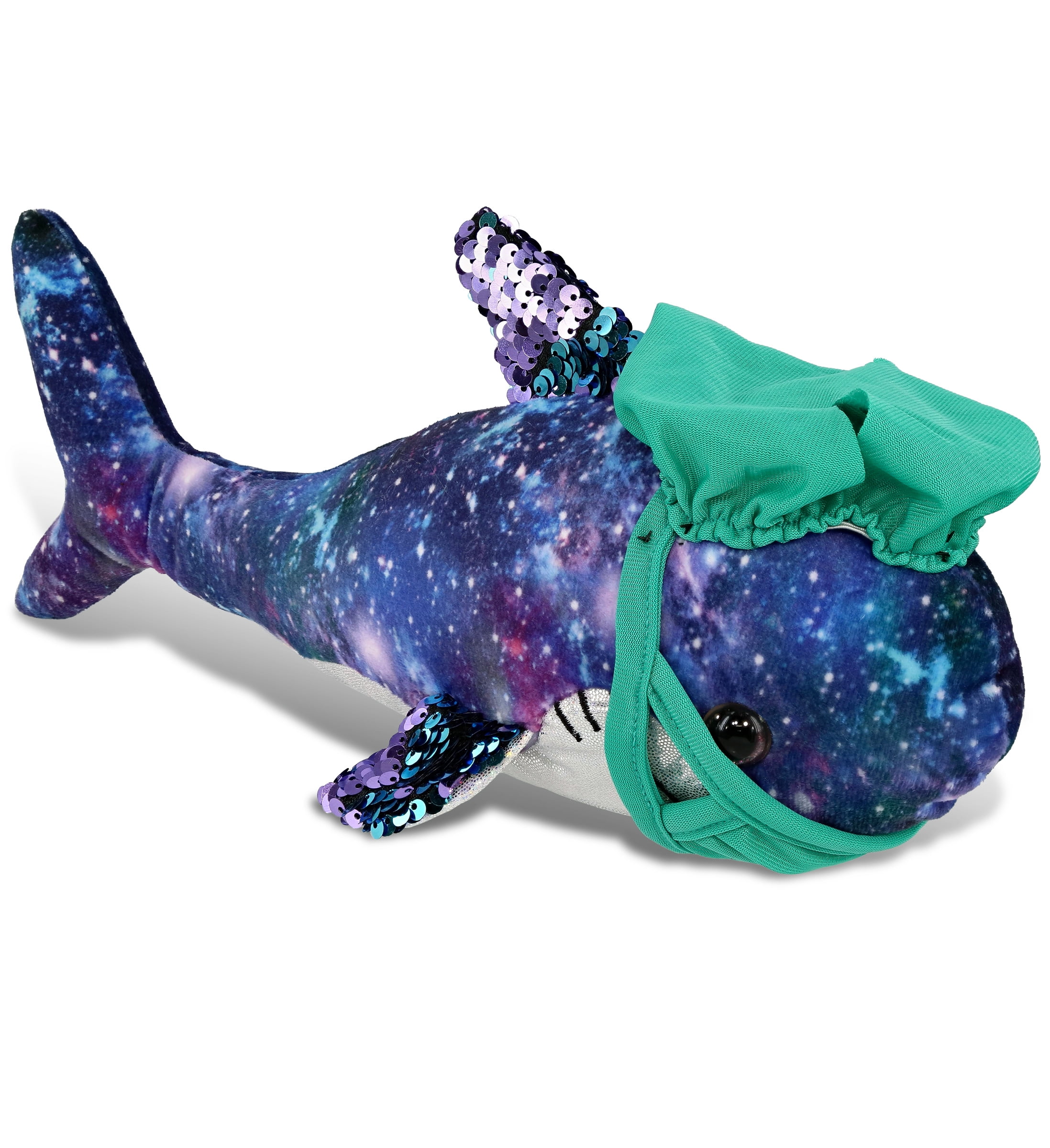 DolliBu Shark Doctor Plush Toy - Space Sequin Shark Doctor Stuffed ...