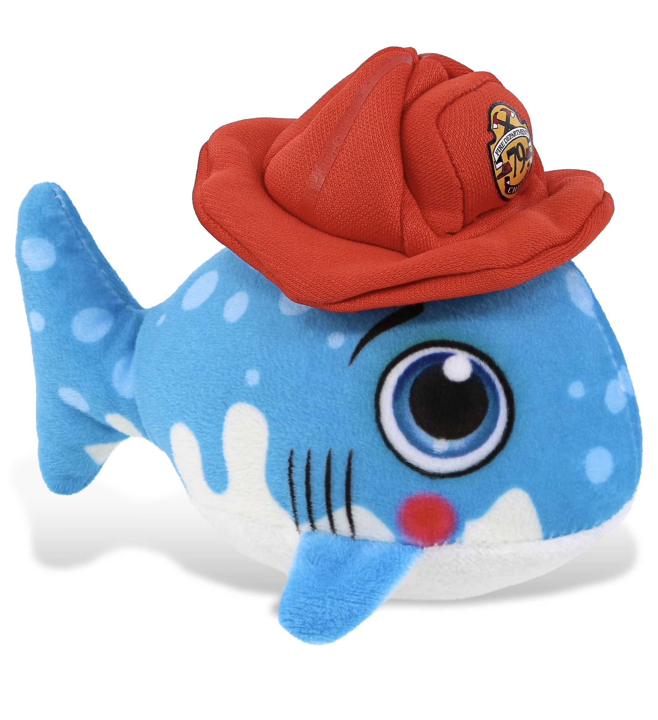 DolliBu Shark Firefighter Stuffed Animal - Baby Soft Blue Shark Fireman ...