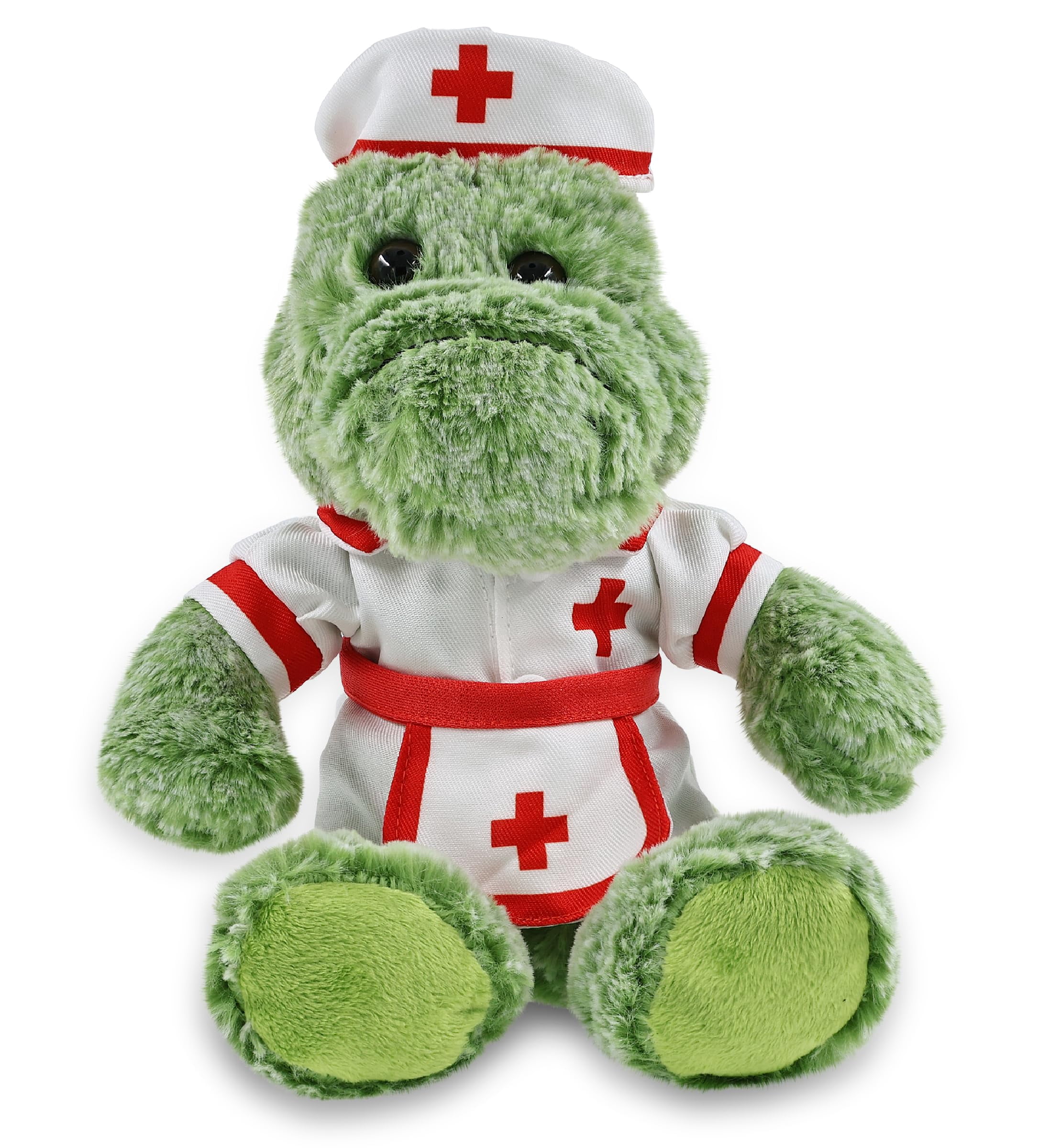 DolliBu Sitting Alligator Plush with Nurse Stuffed Animal Dress Up Set ...