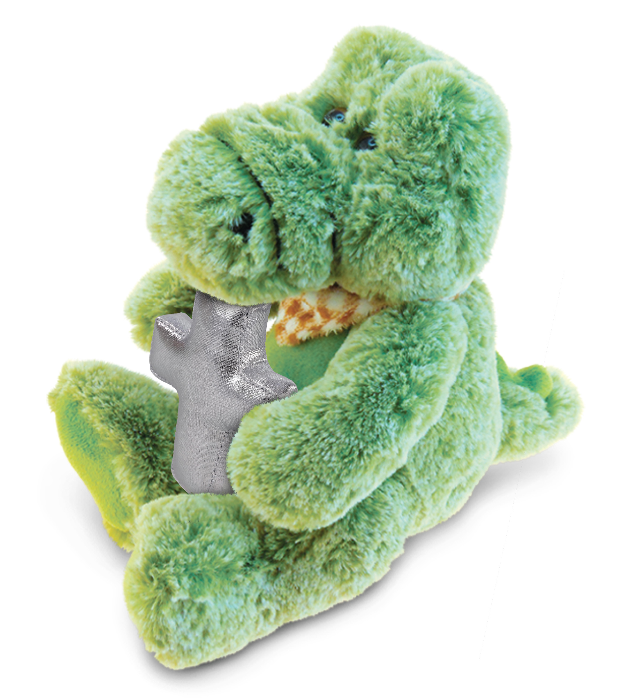 DolliBu Sitting Alligator Stuffed Animal with Silver Cross Plush - Cute ...