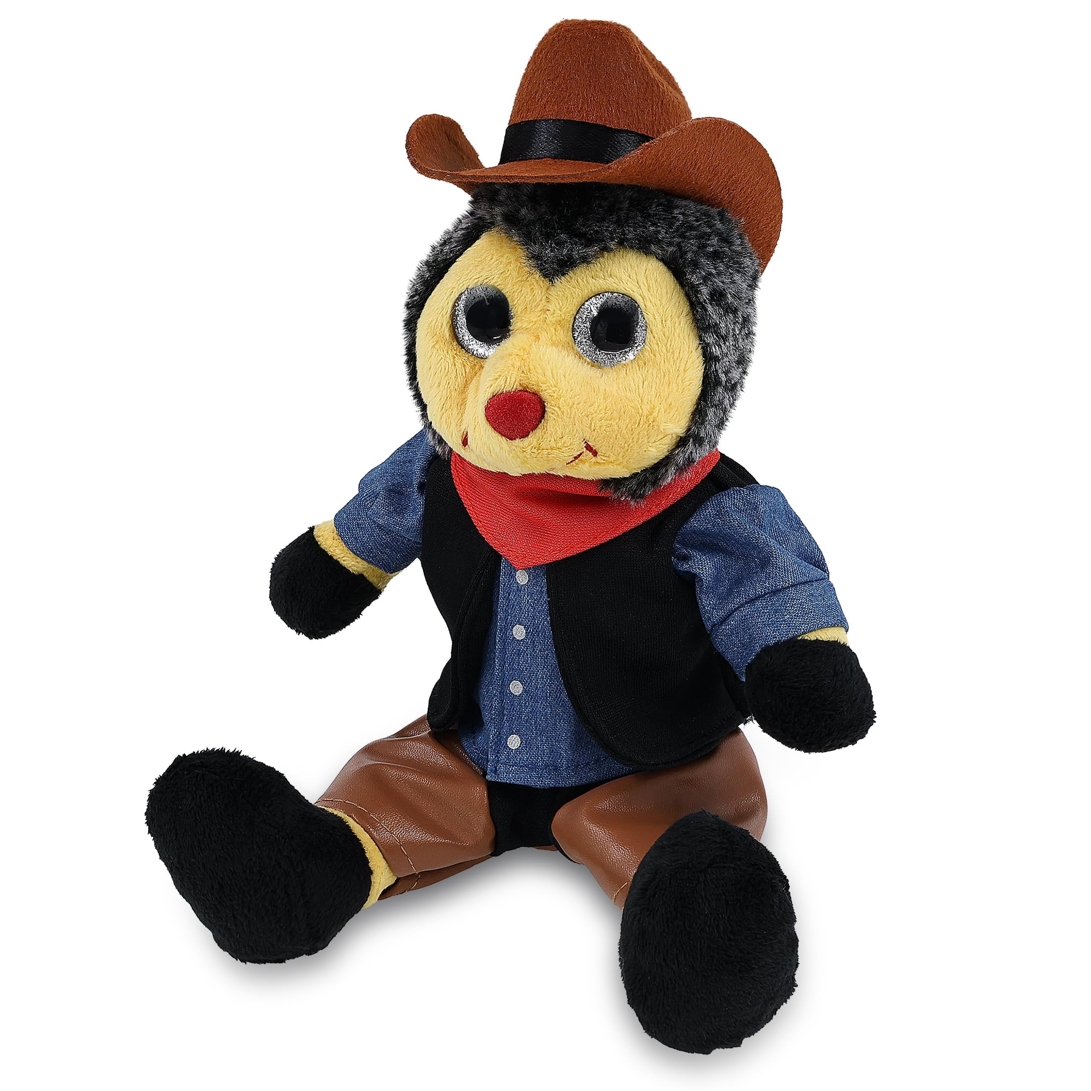 DolliBu Sitting Bee Stuffed Animal Cowboy Plush - Western-Themed Bee ...