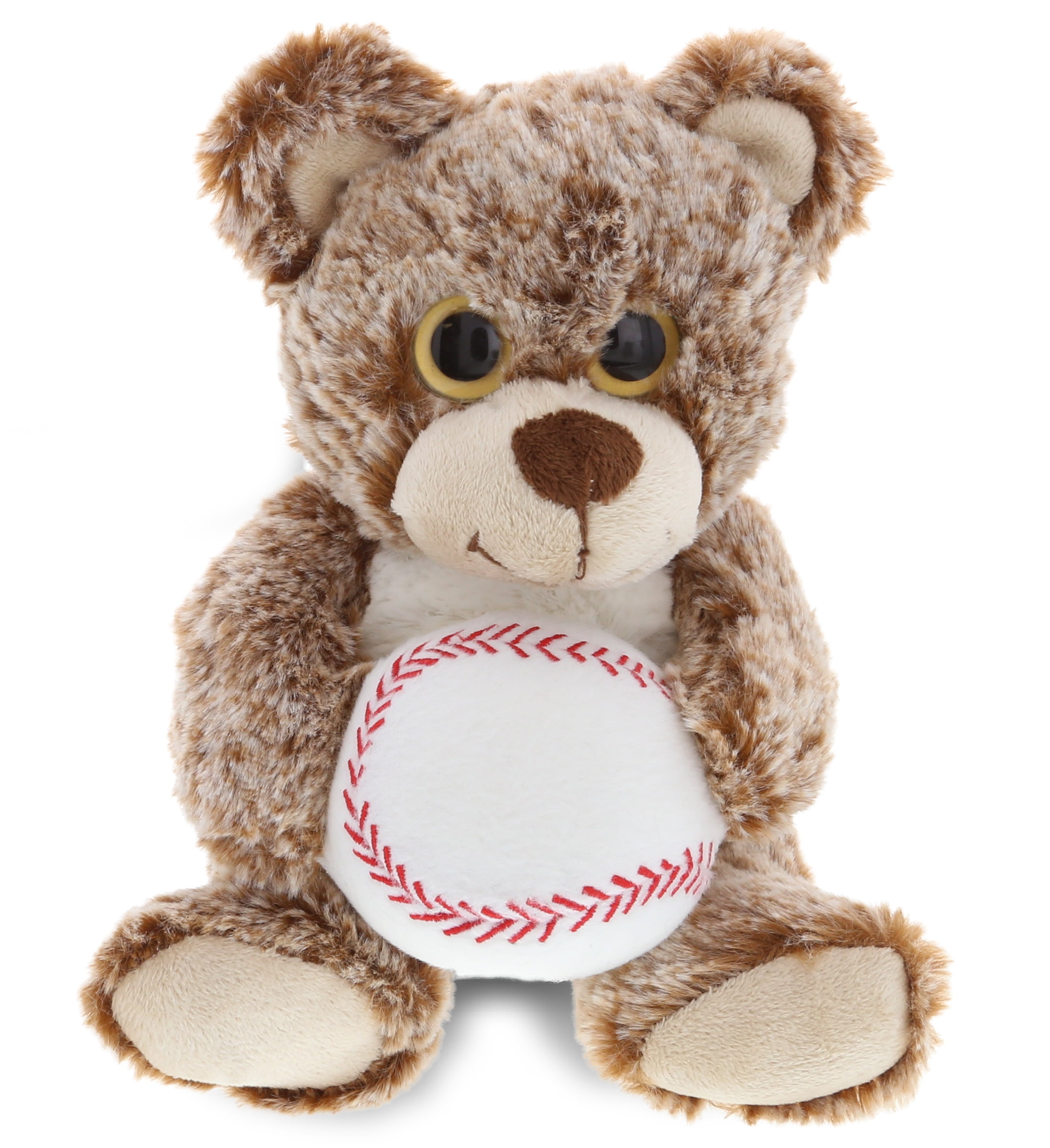 DolliBu Sitting Brown Bear Stuffed Animal with Baseball Plush - Soft ...