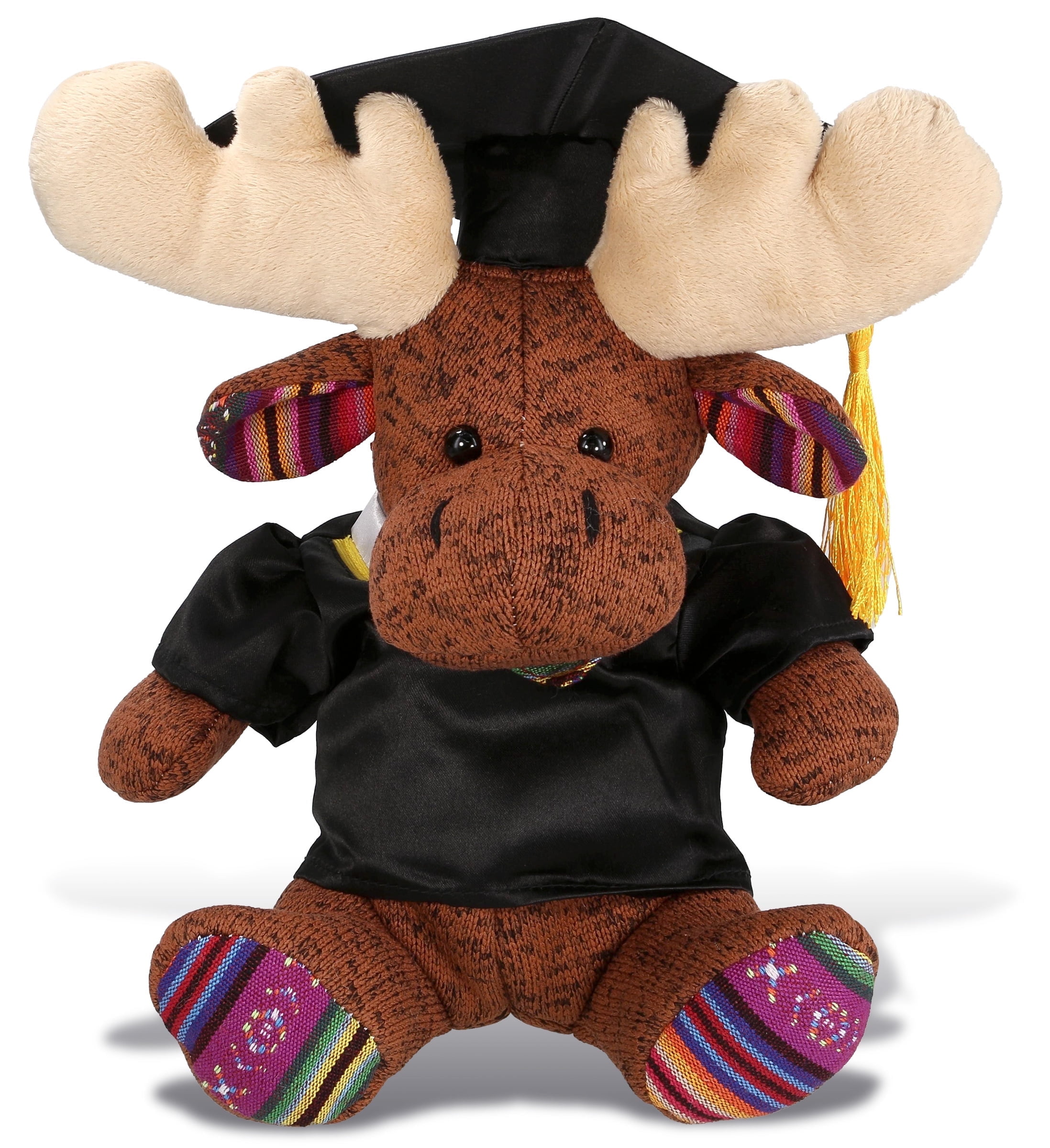 DolliBu Sitting Brown Moose Graduation Plush Toy - Funky Graduation ...