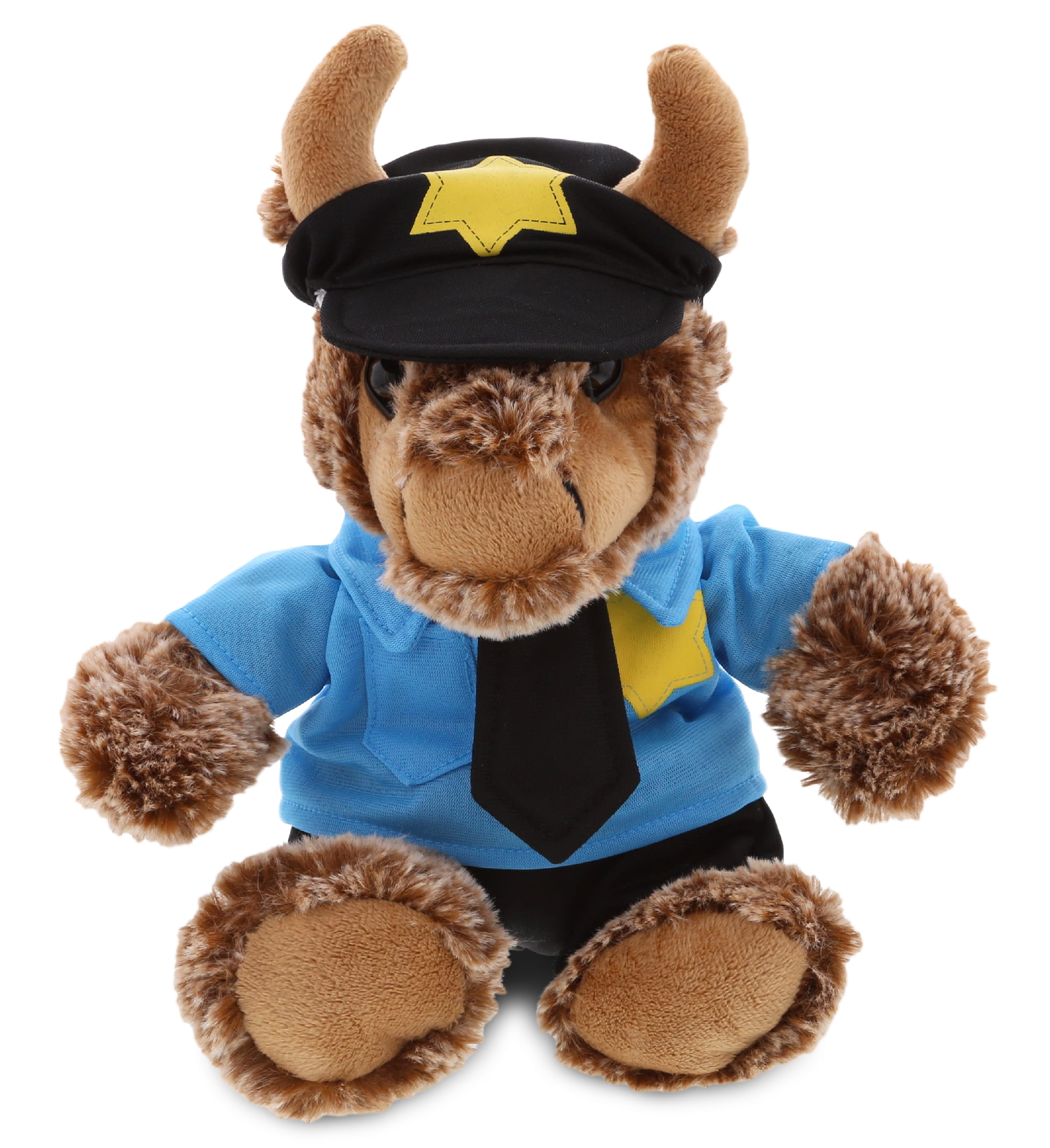 DolliBu Sitting Buffalo Police Officer Plush Toy - Soft Buffalo Cop ...