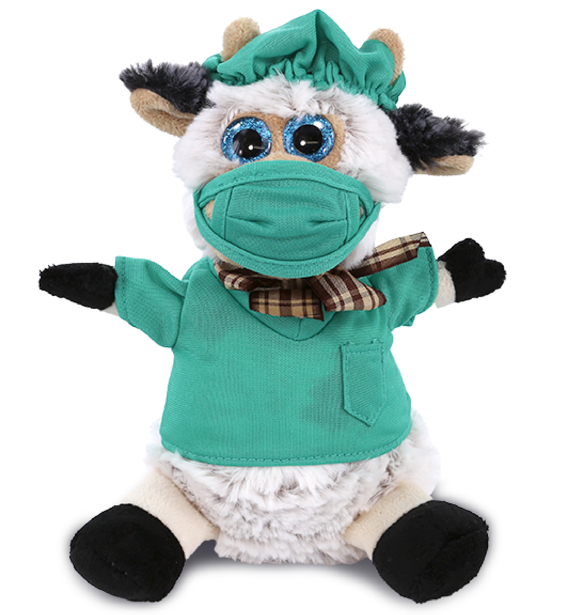 DolliBu Sitting Cow Doctor Plush Toy - Super Soft Cow Doctor Stuffed ...