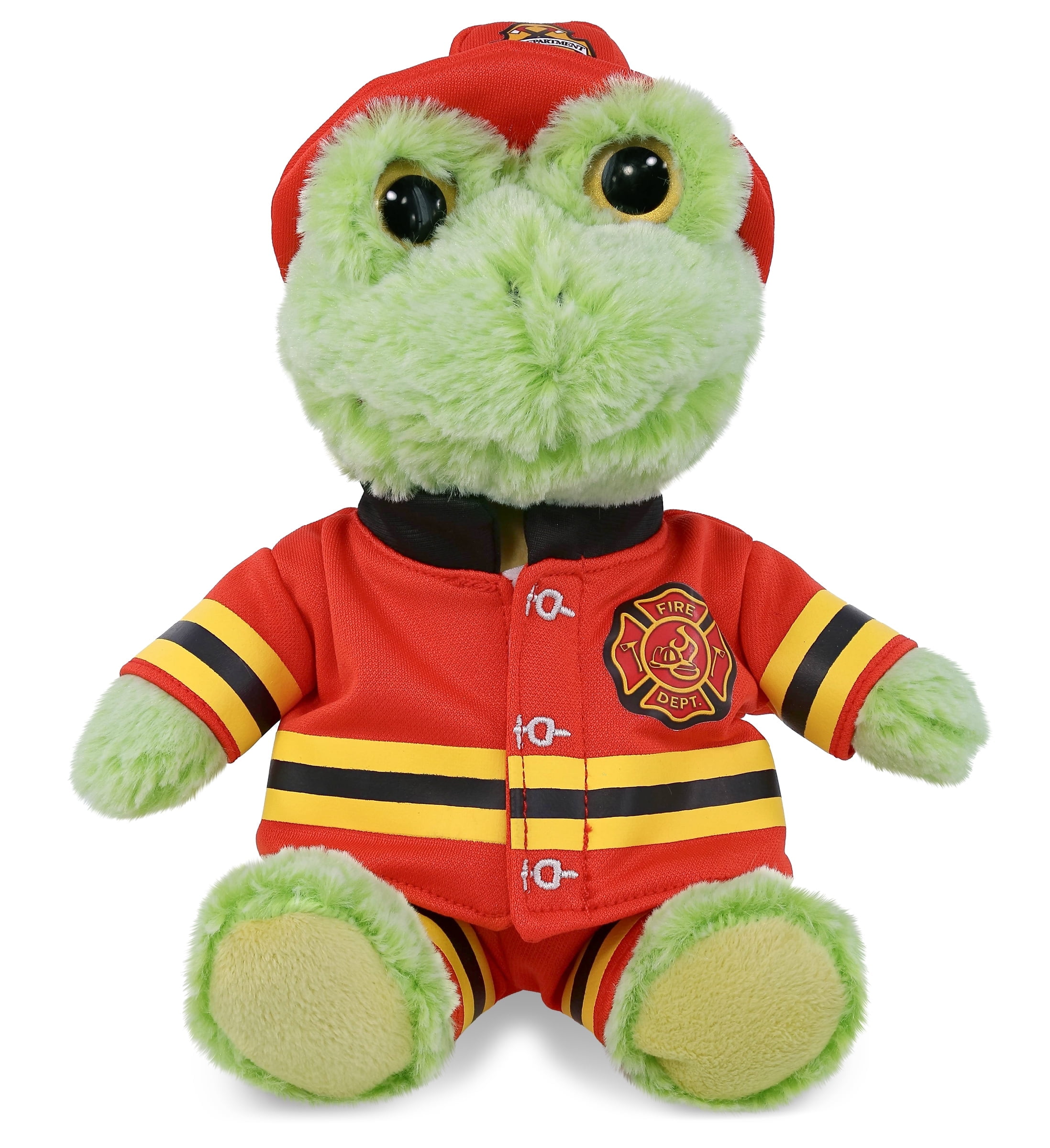 DolliBu Sitting Frog Firefighter Stuffed Animal - Super Soft Frog ...