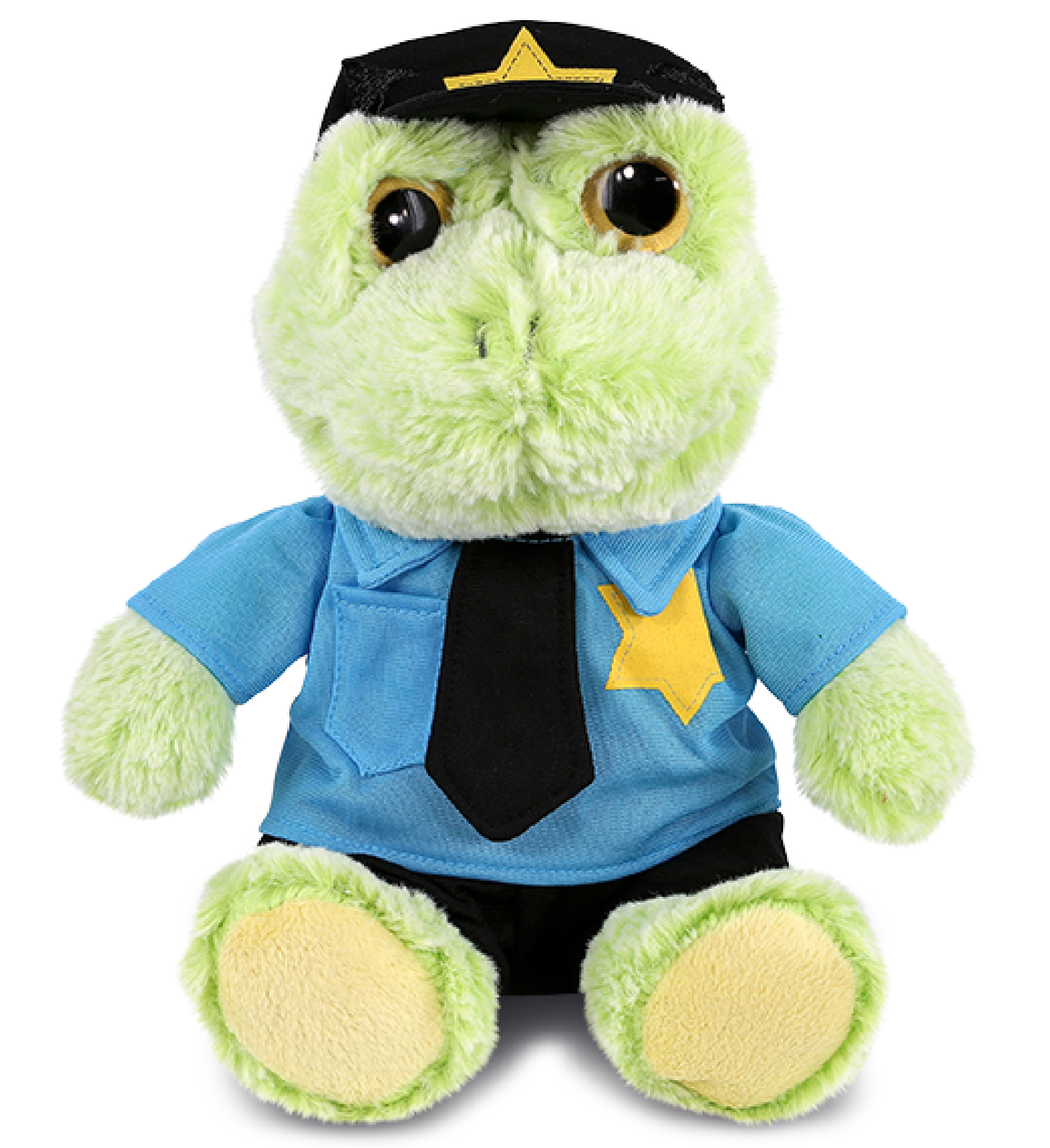 DolliBu Sitting Frog Police Officer Plush Toy - Super Soft Frog Cop ...