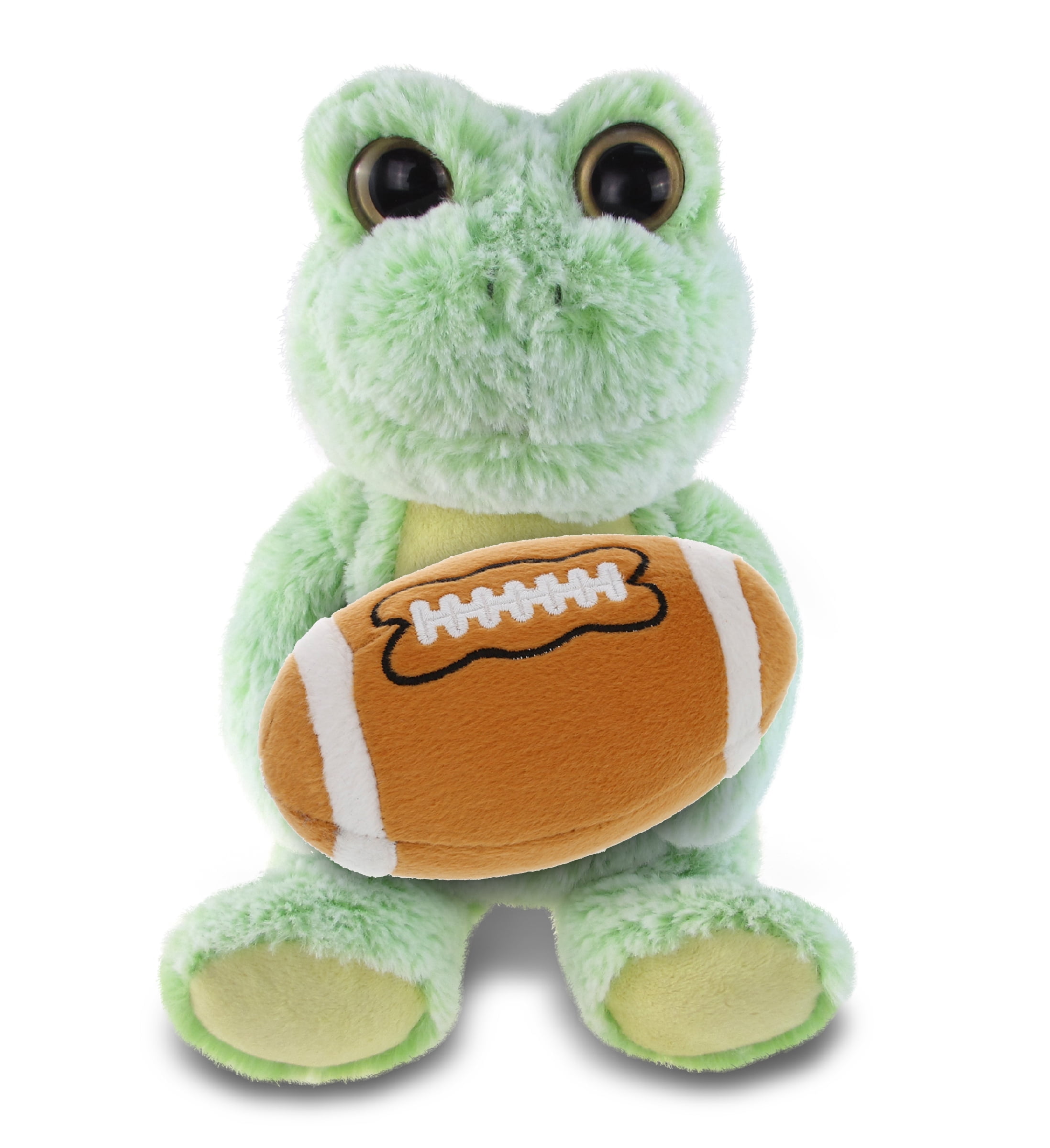 DolliBu Sitting Frog Stuffed Animal with Football Plush - Super Soft ...