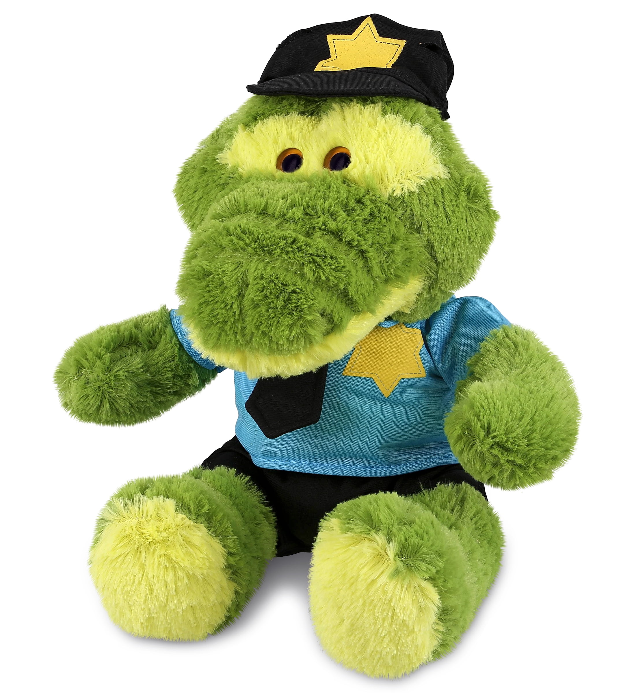 DolliBu Sitting Green Alligator Police Officer Plush Toy - Super Soft ...