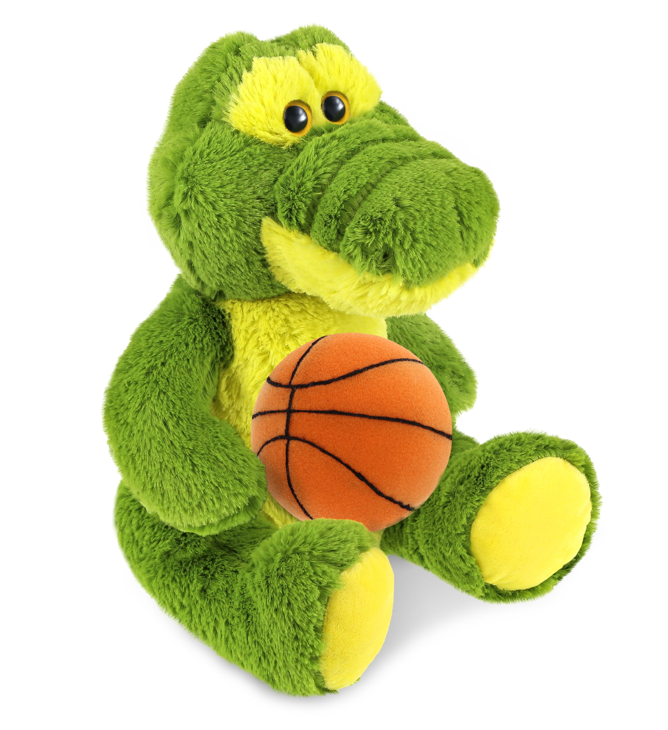 DolliBu Sitting Green Alligator Stuffed Animal with Basketball Plush ...